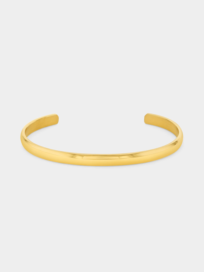 Gold Plated Stainless Steel Open Ended Bangle | Bash