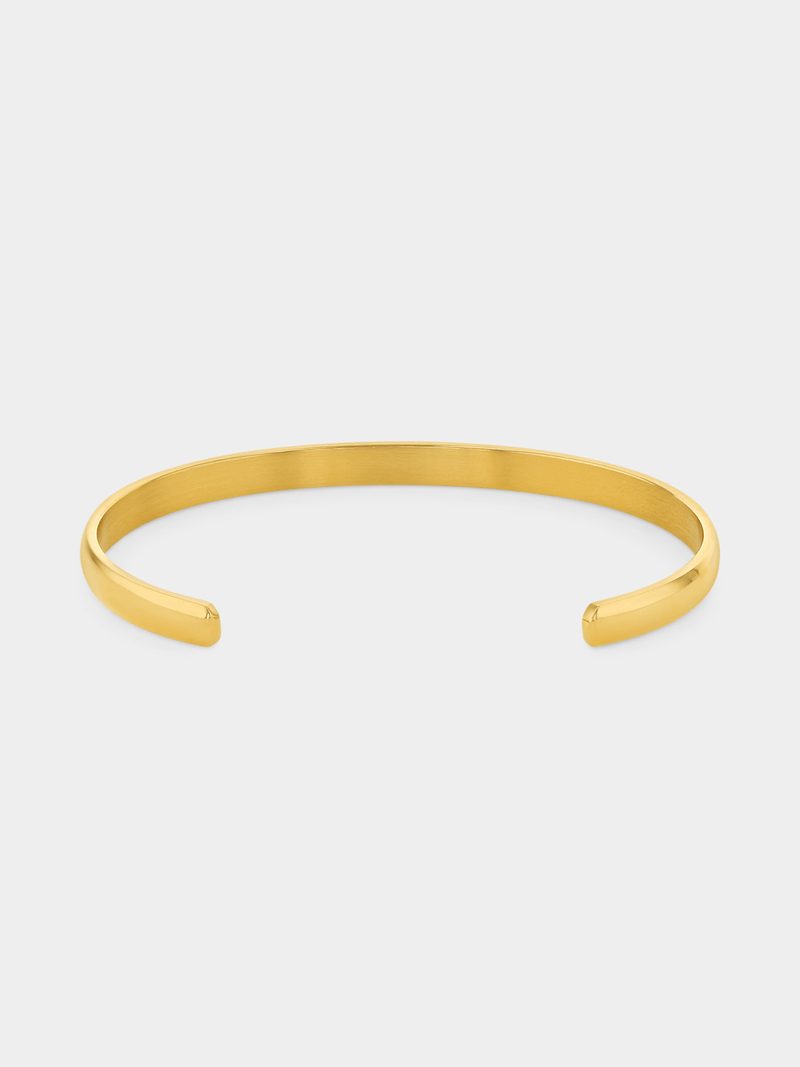 Gold Plated Stainless Steel Open Ended Bangle | Bash