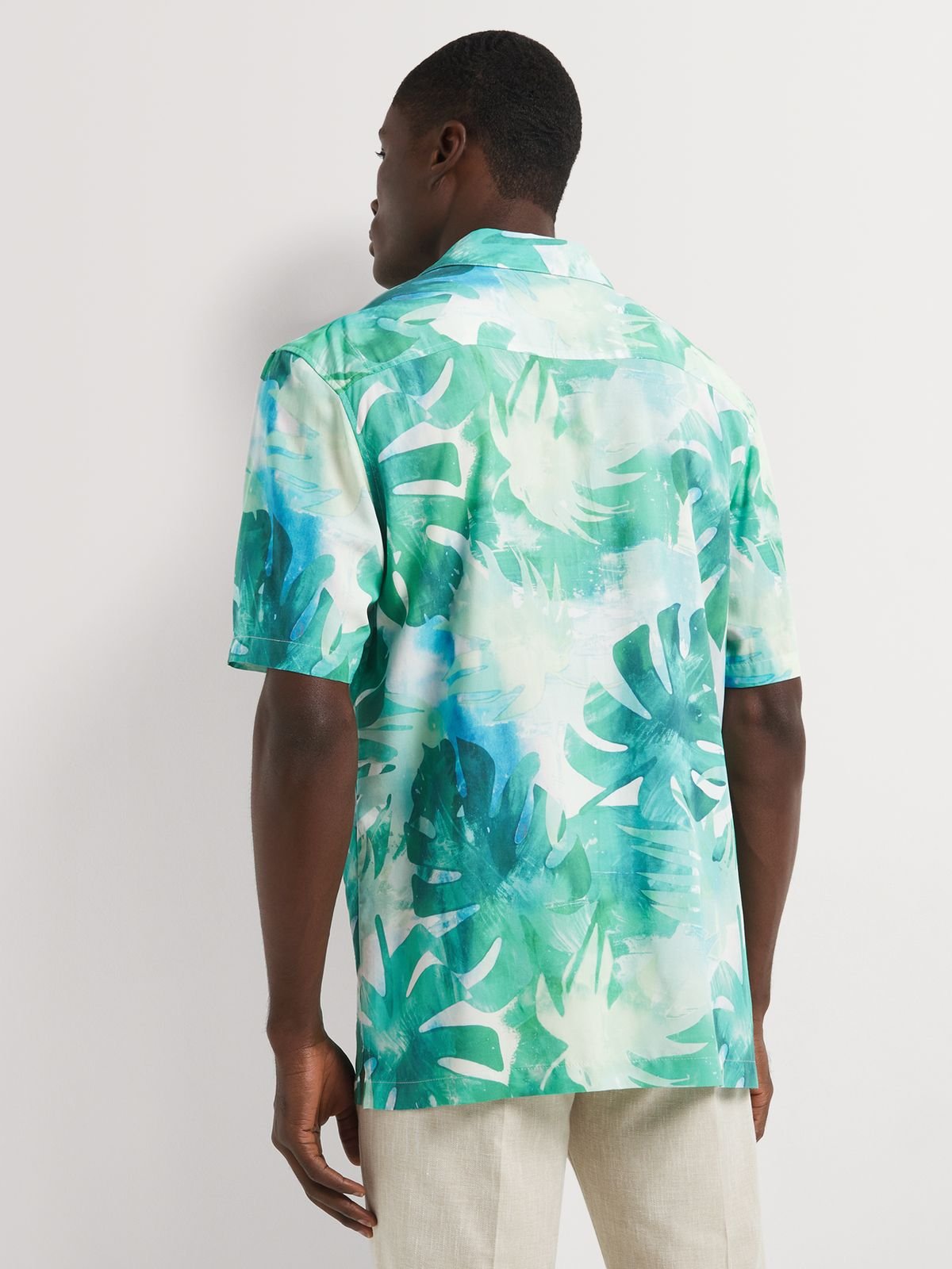 Men's Markham Printed Viscose Bold Leaf Multicolour Shirt | Bash
