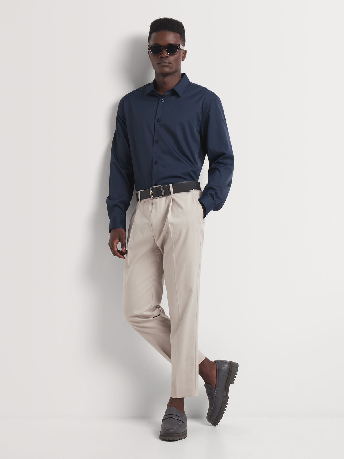 Men's Markham Premium Stretch Blue Shirt - Bash.com