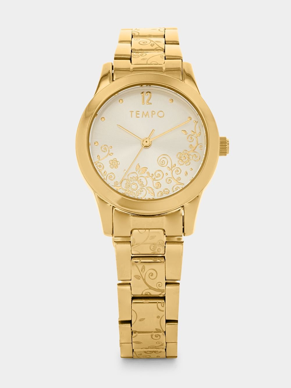 Tempo Women’s Gold Plated Flower Design Bracelet Watch | Bash