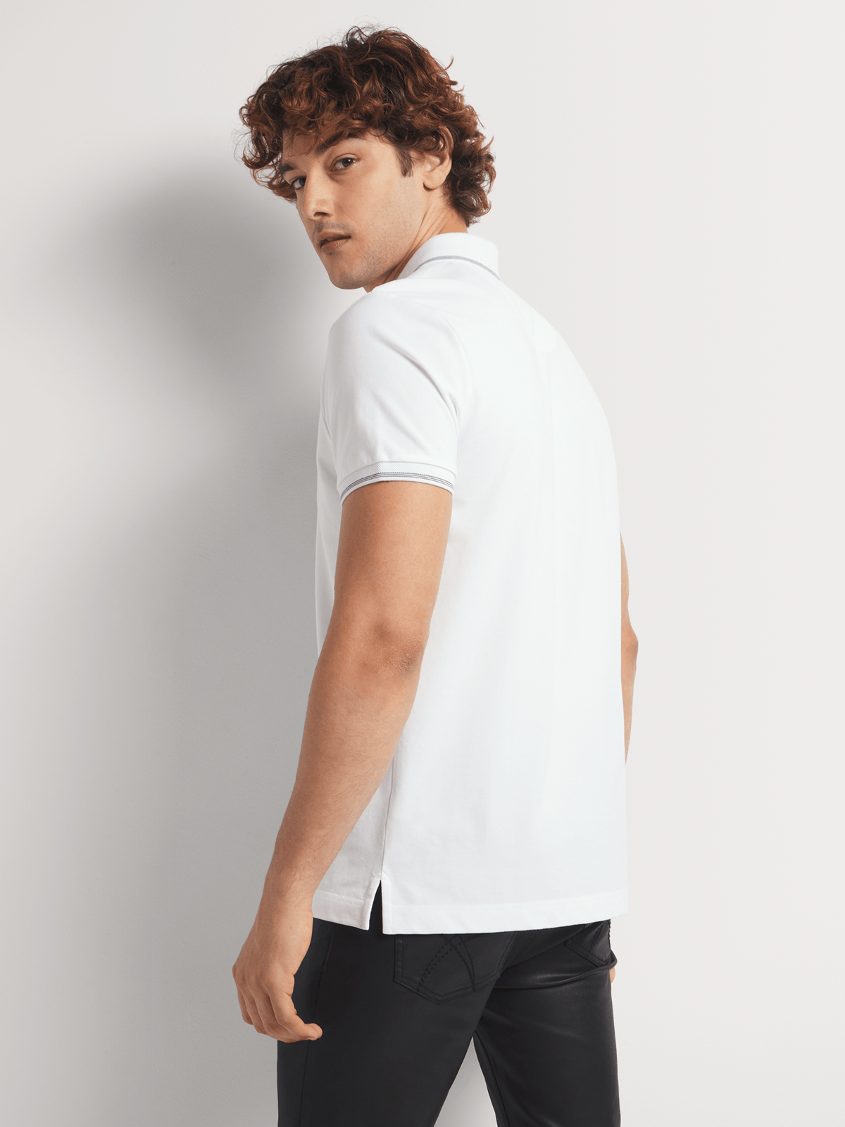 Fabiani Men's Black White Tipped Polo Golfer - Bash.com