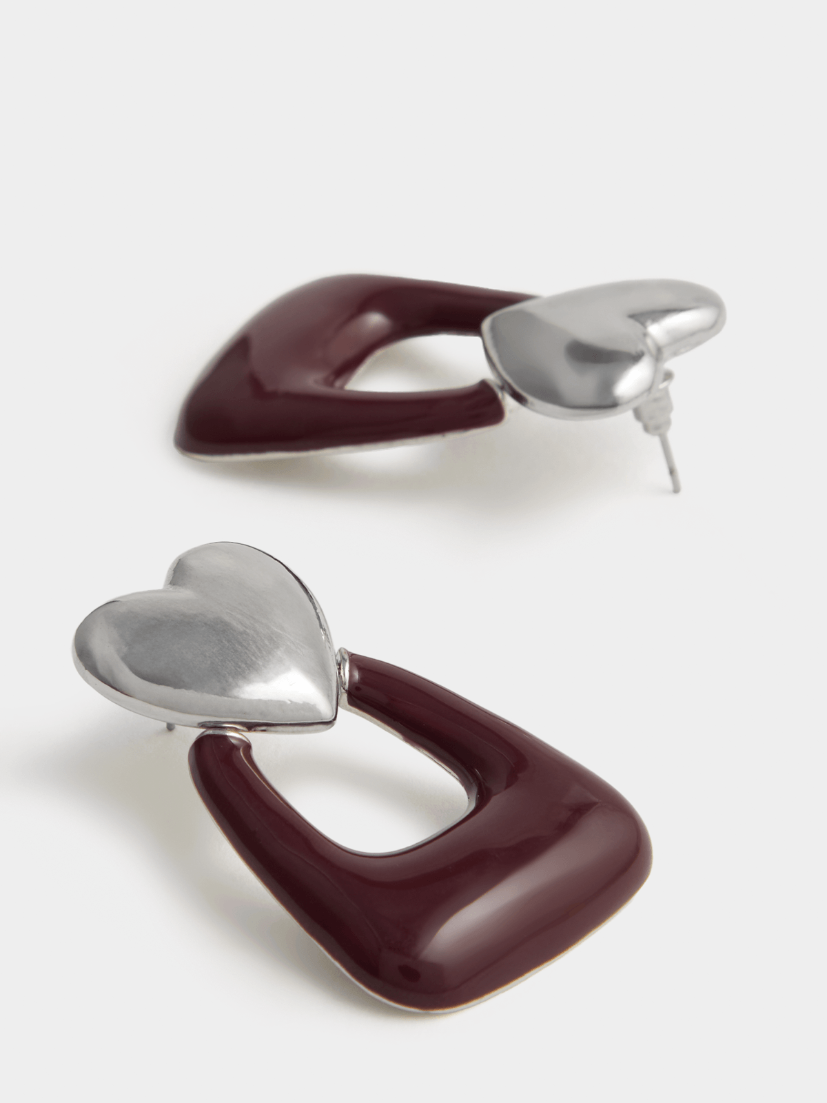 The FIX Women's Siver Chunky Heart Pearl Earrings | Bash