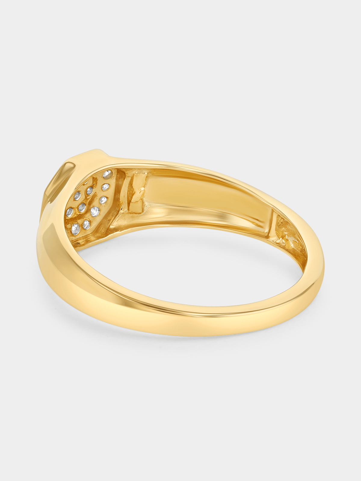 Yellow Gold Lab Grown Diamond Octagonal Halo Pavé Ring | Bash