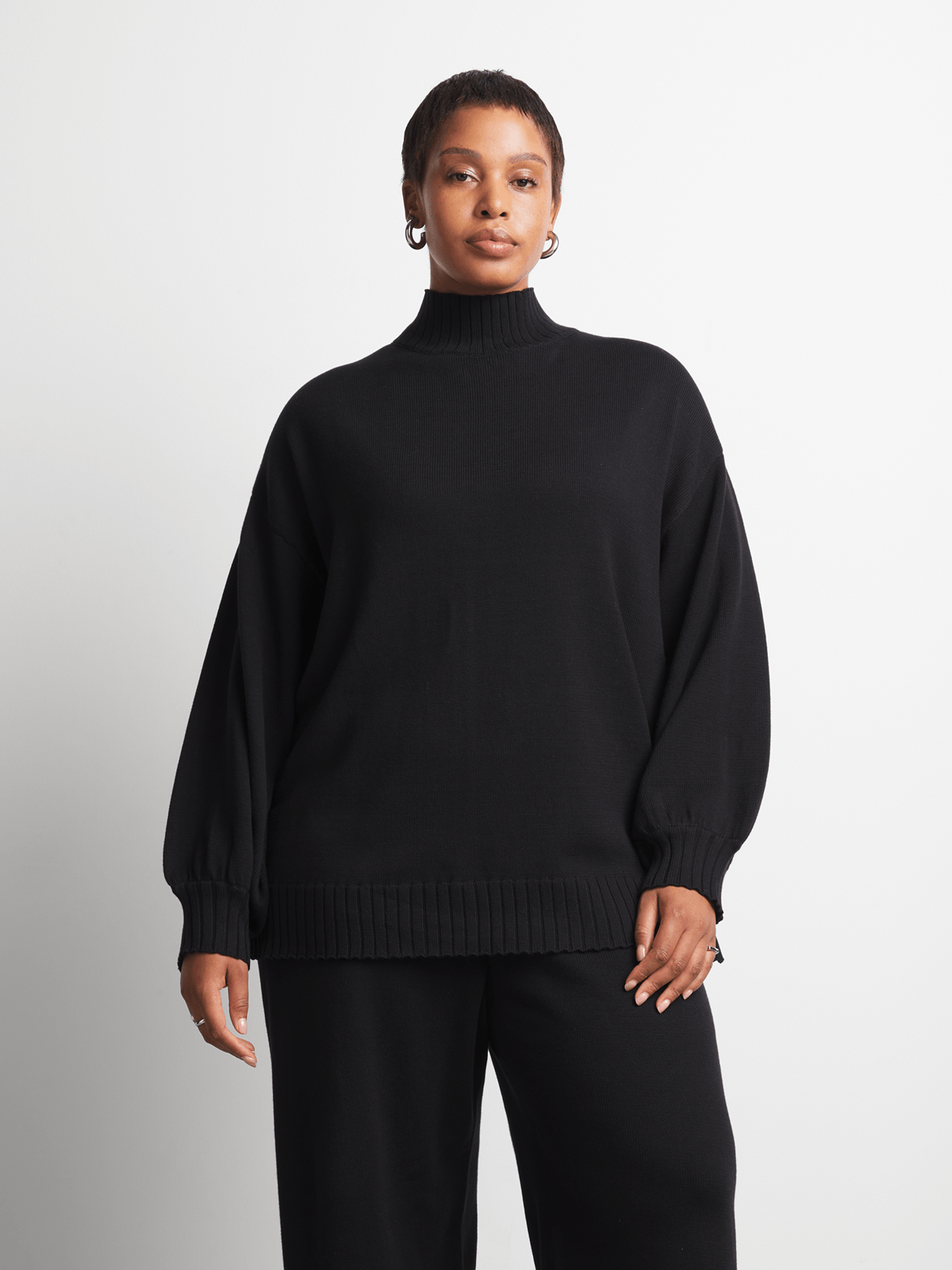 Women's Canvas Co-ord Cotton Funnel Neck Jumper | Bash