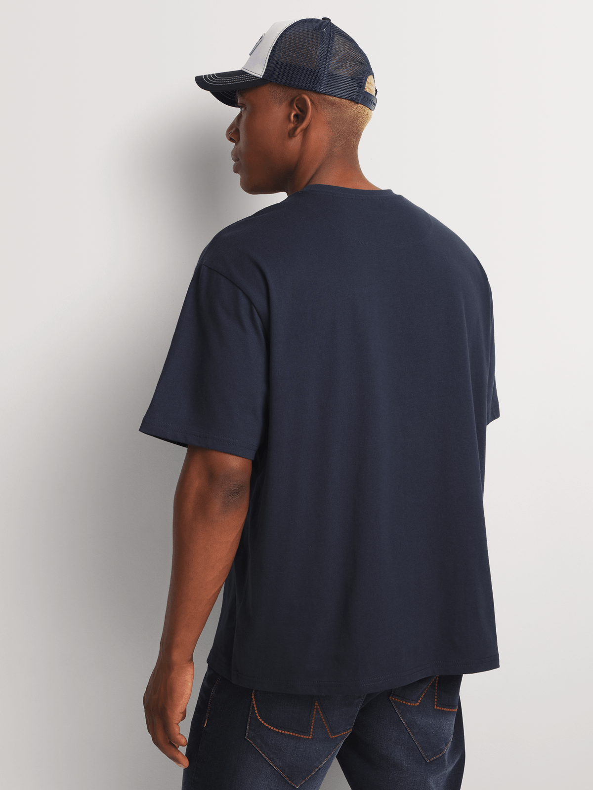Men's Union-DNM Dark Blue Boxy T-Shirt | Bash