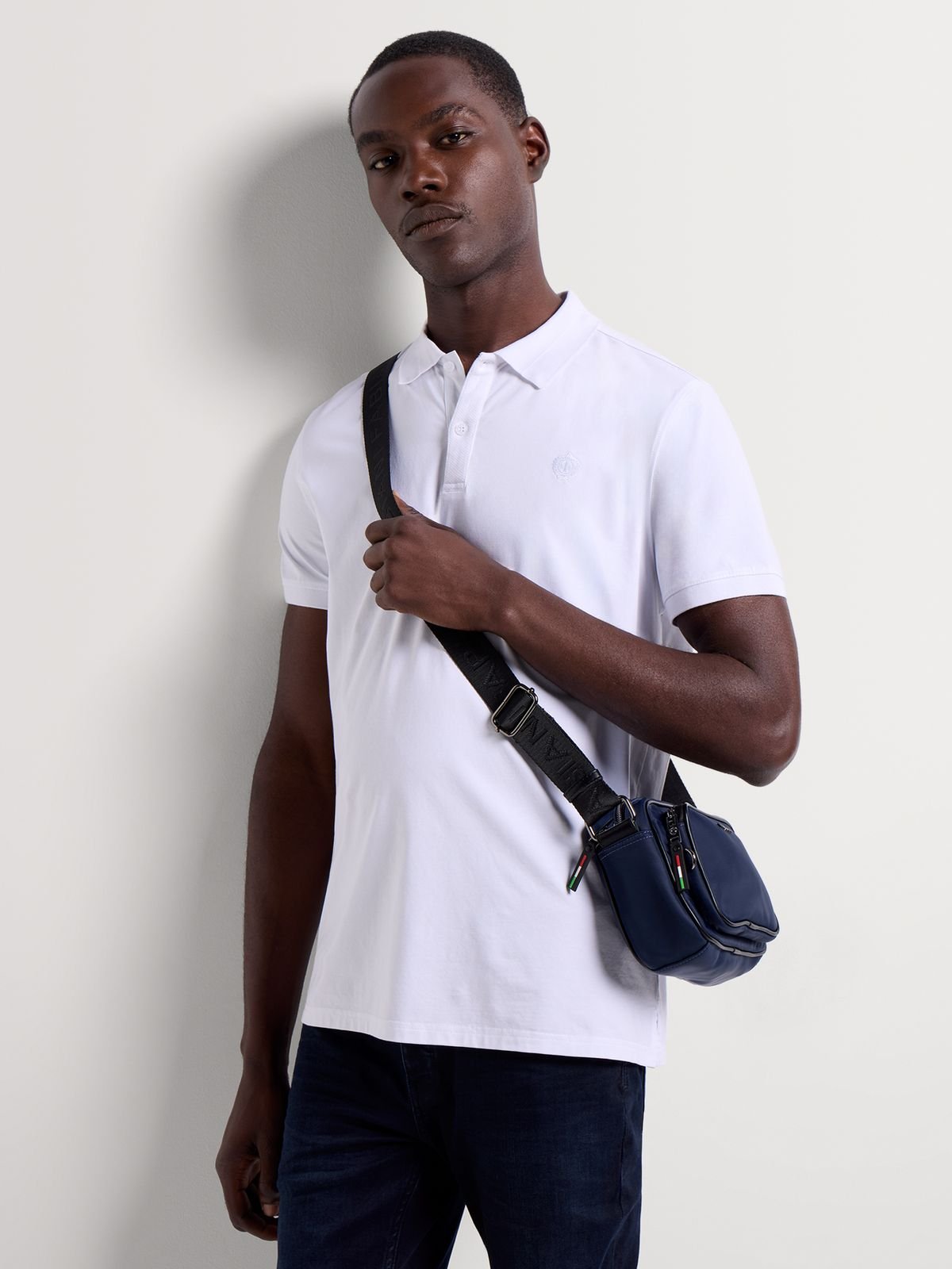 Fabiani Men's Navy Nylon Xbody Bag | Bash