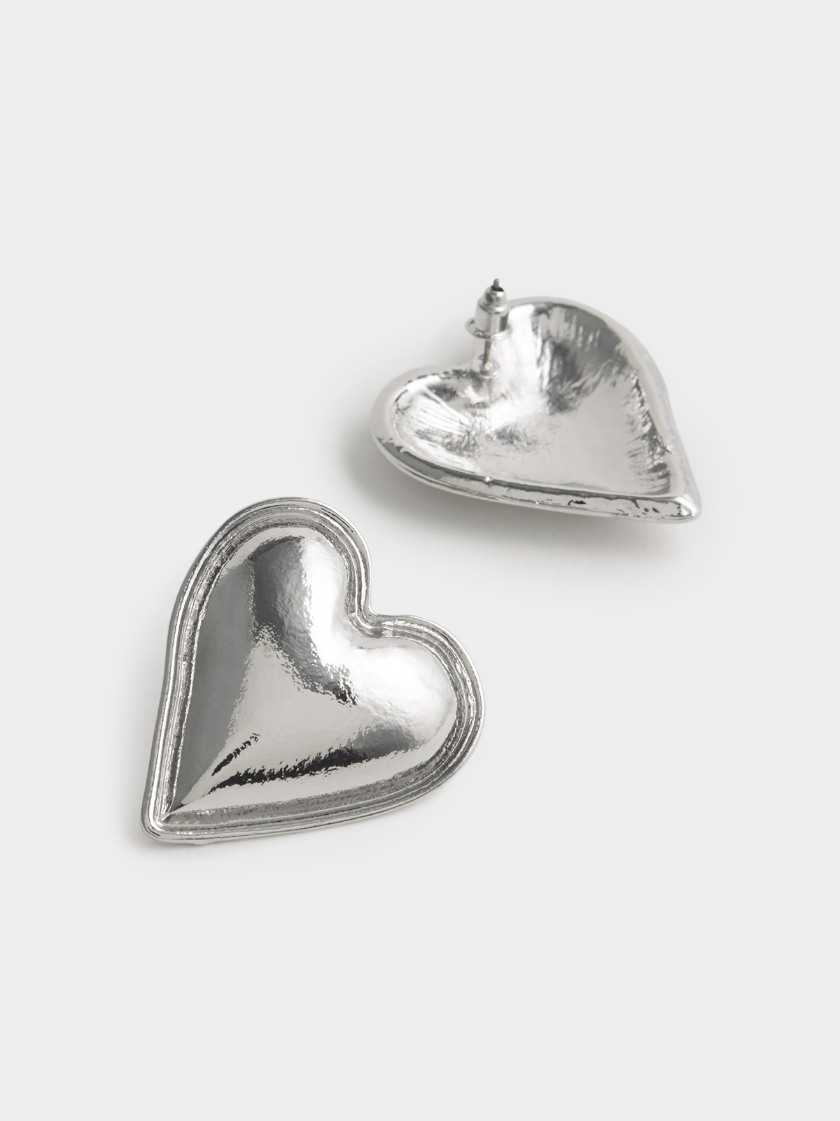 The FIX Women's Silver Solid Heart Drop Earrings | Bash