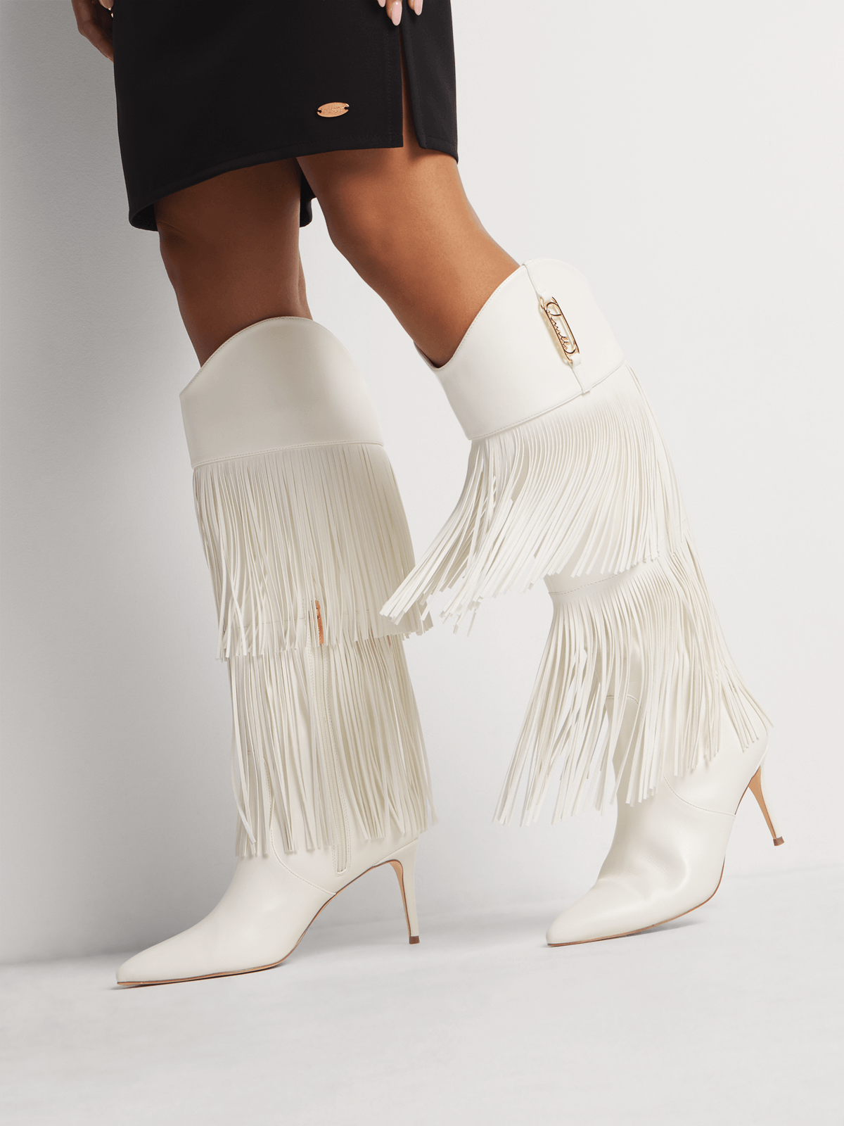 Luella Knee High Fringe Western Boots - Bash.com