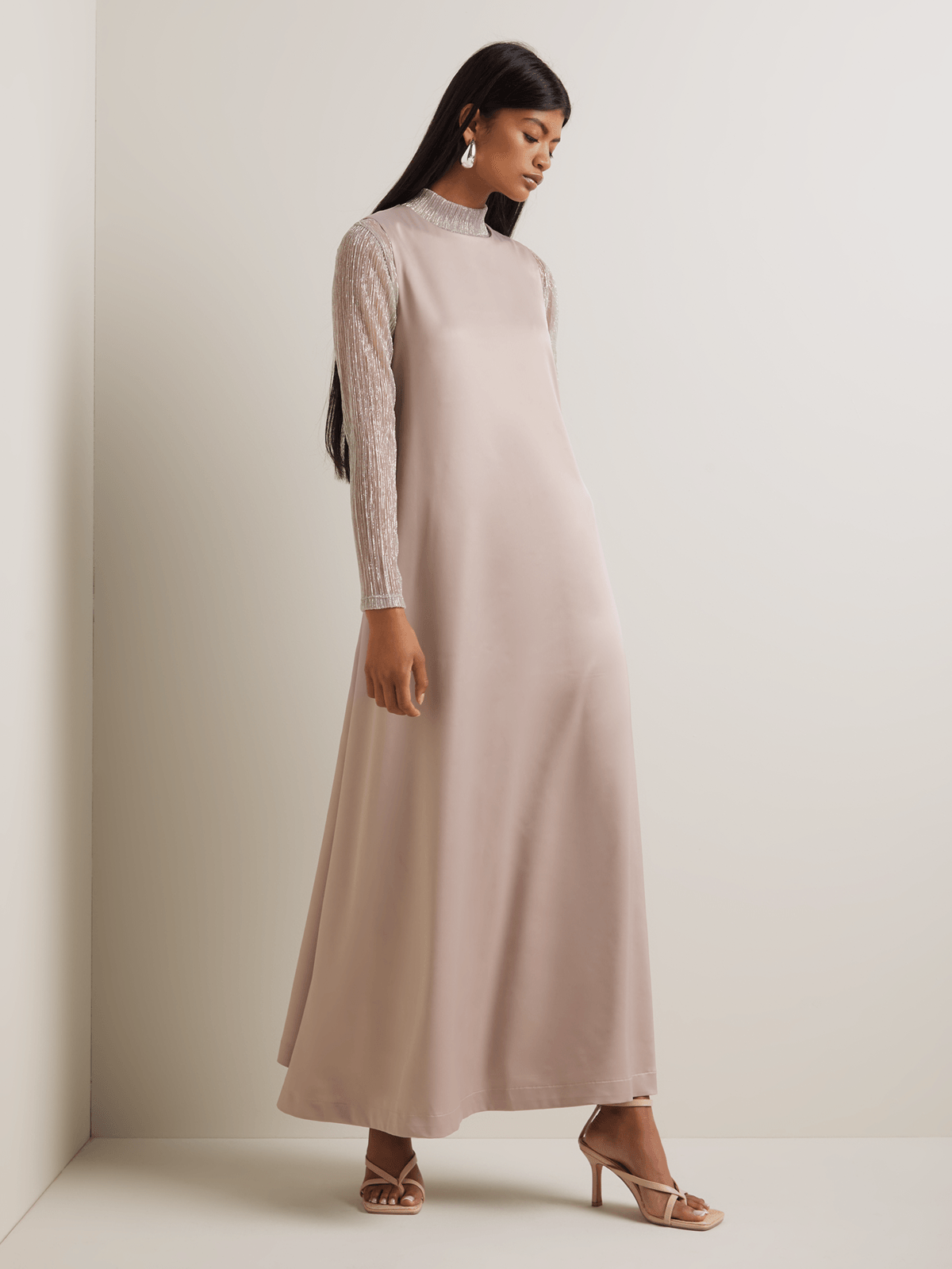 Women's Iconography Satin Trapeze Maxi Dress | Bash