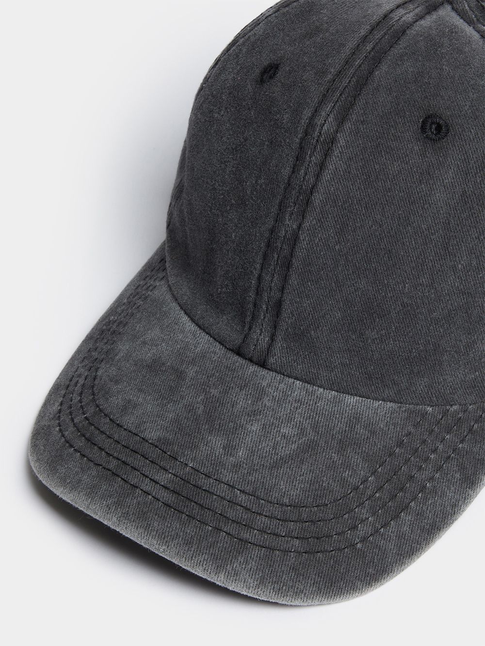 The FIX Unisex Black Pigment Wash Peak Cap | Bash
