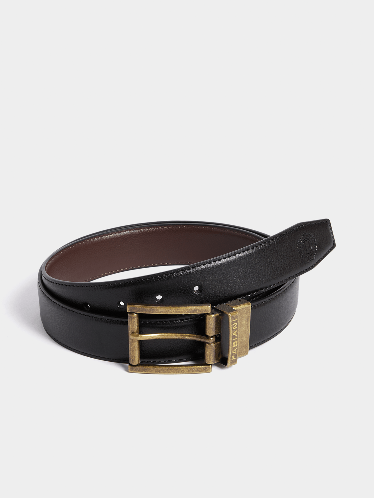 Fabiani Men's Black/Brown Reversible Leather Belt | Bash
