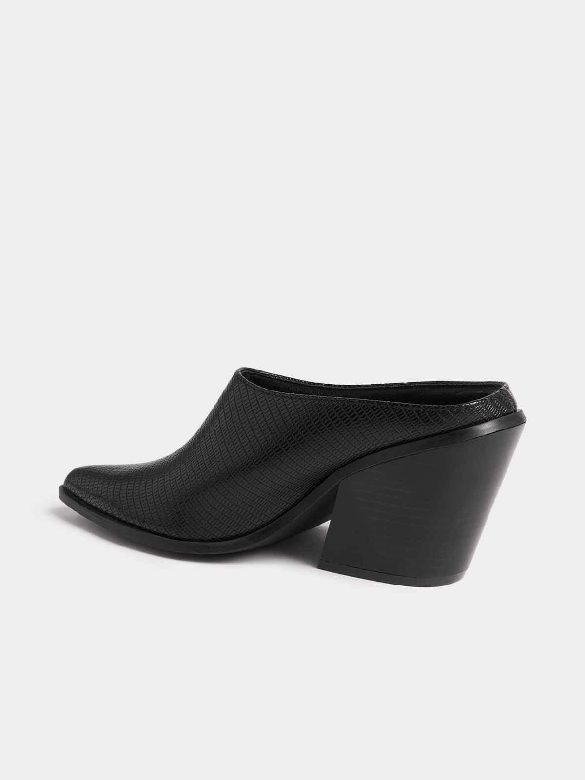 The FIX Women's Black Textured Heeled Mule | Bash