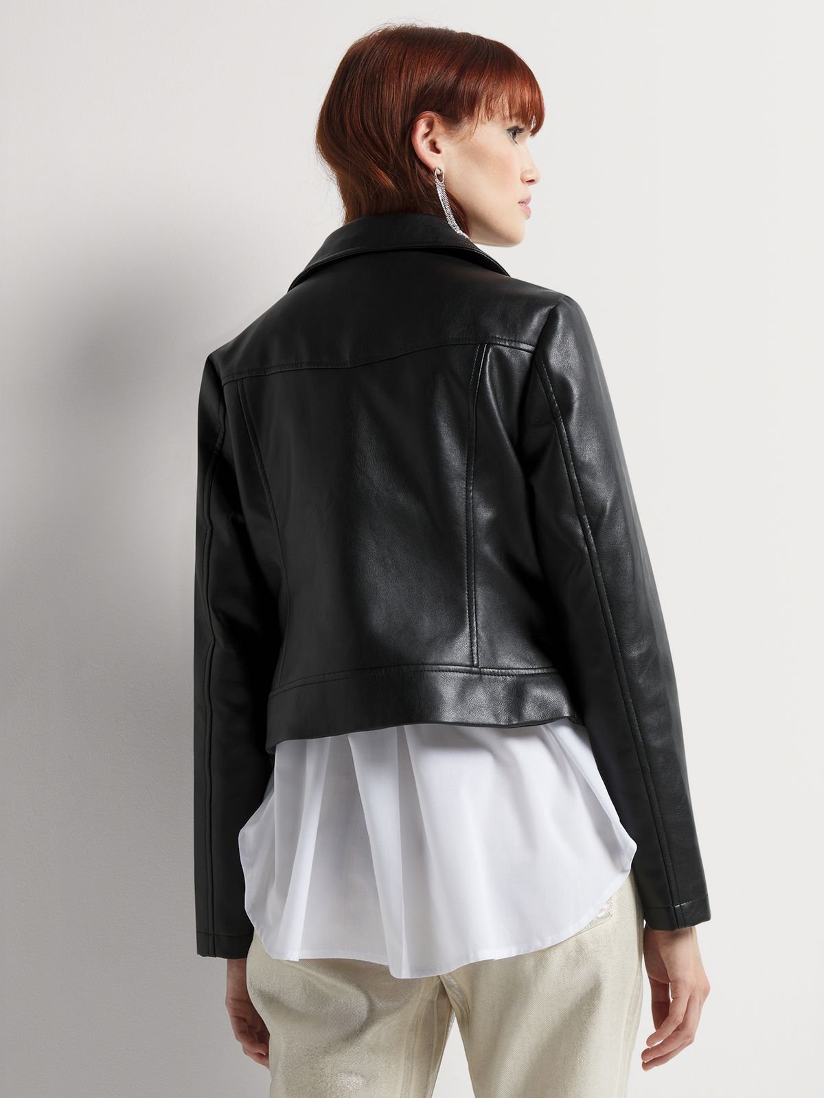 Pleather Belted Biker Jacket | Bash