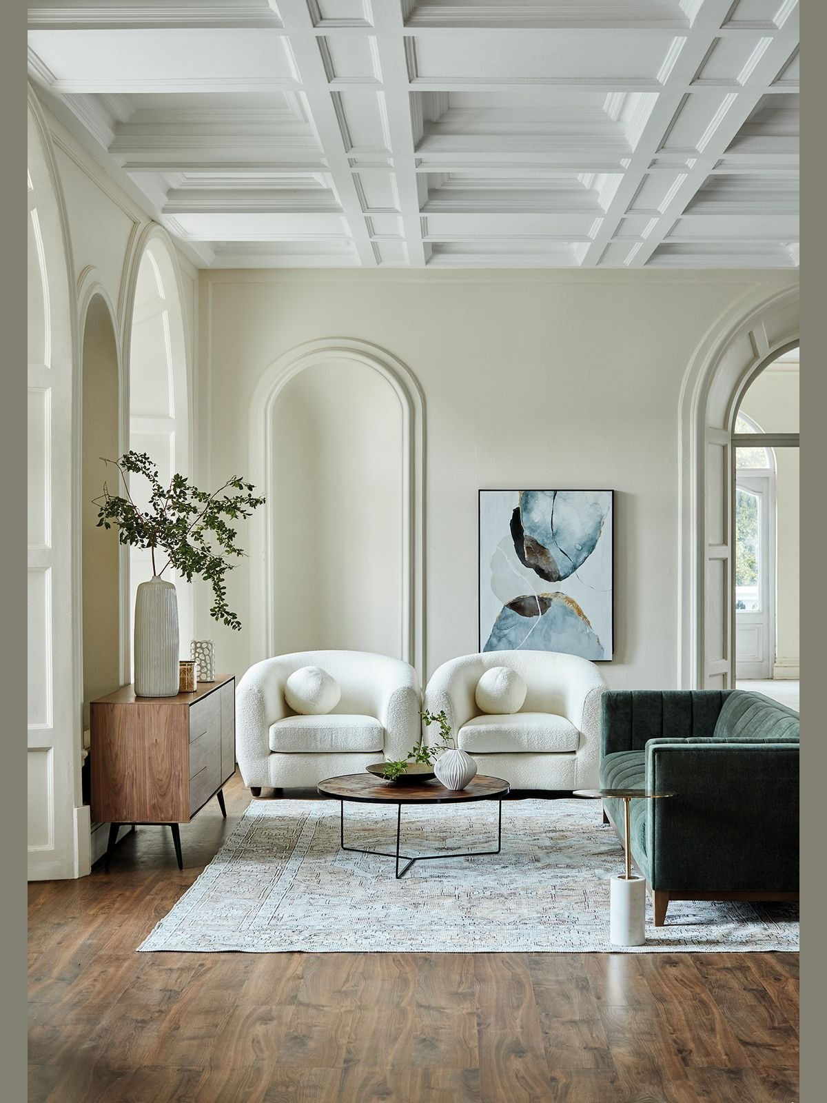 Ellis 1 Seater Couch LuxGuard Boucle Snowdown Nougat | Bash