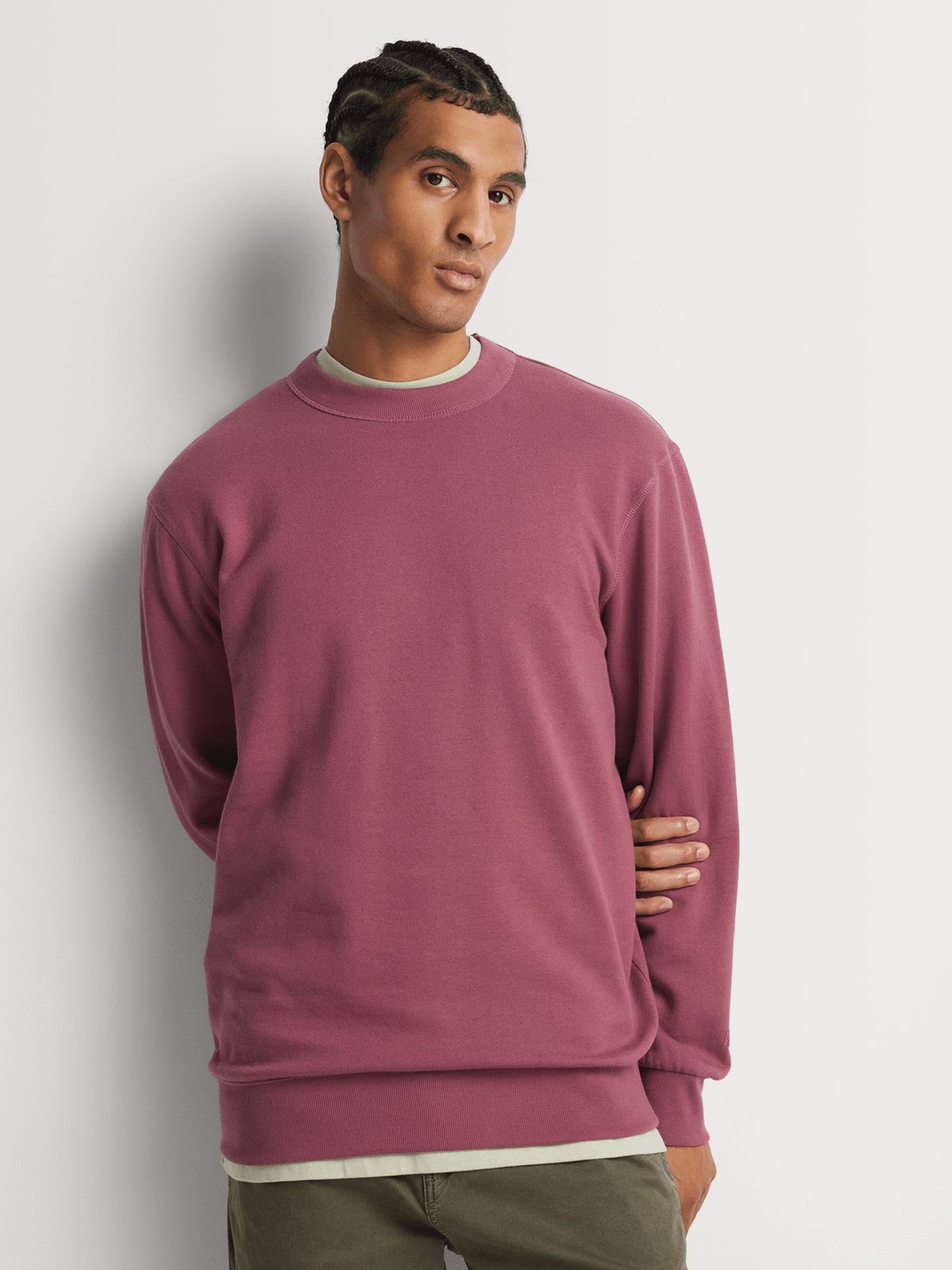 Men's Markham Basic Dusty Pink Crewneck Sweater | Bash
