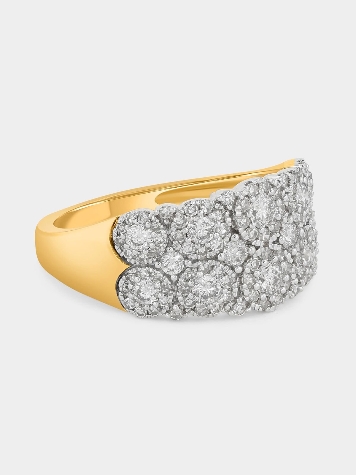 Yellow Gold 1.00ct Diamond Cascade Ring | Bash