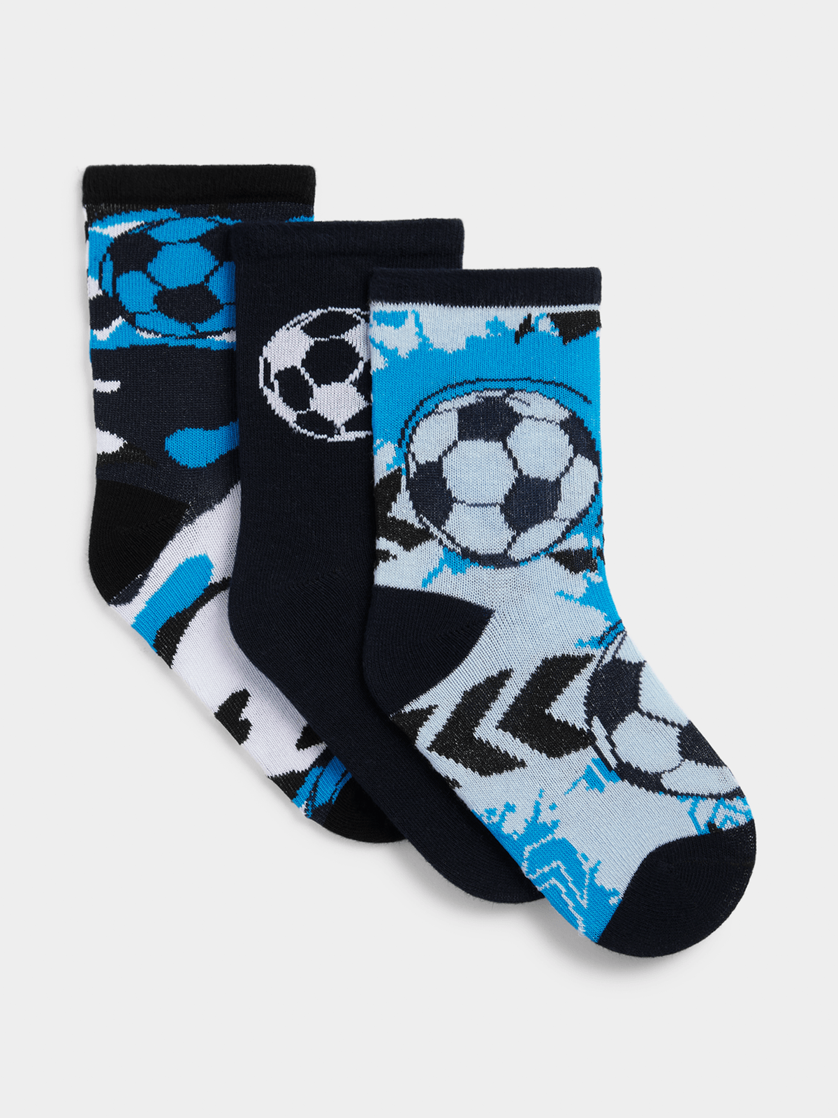 Exact Boy's Blue Soccer 3-Pack Socks | Bash