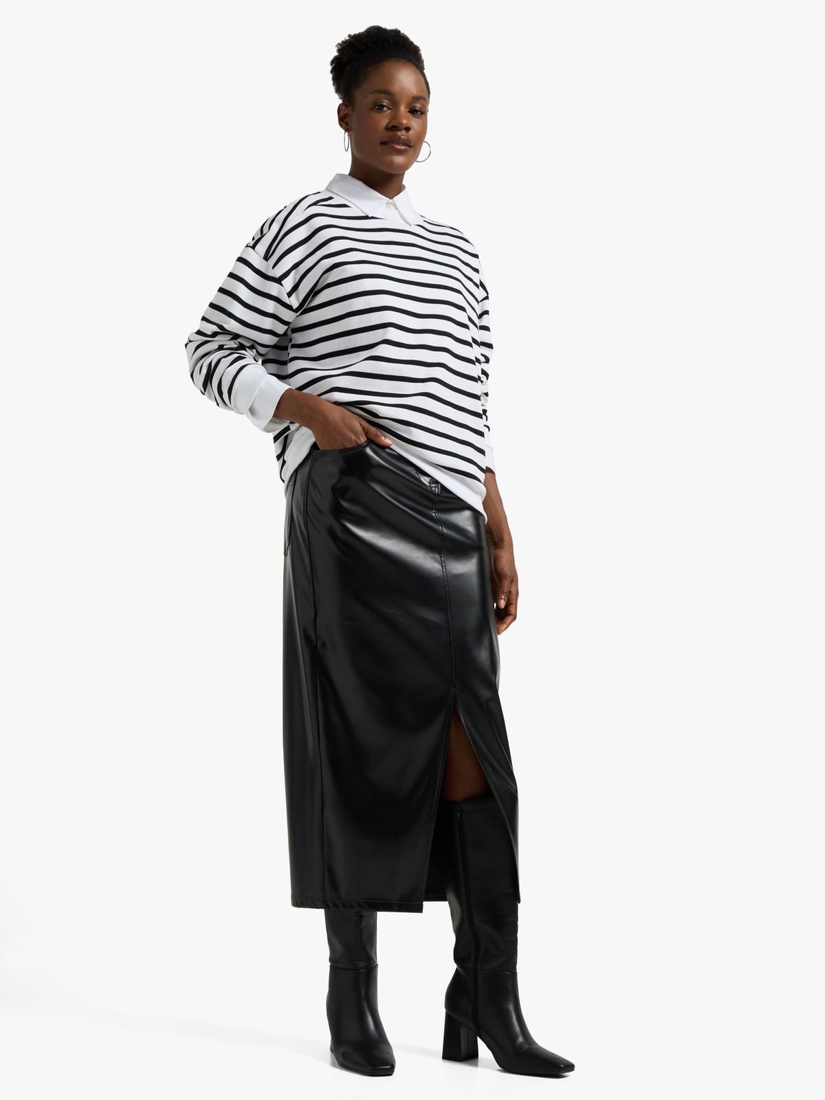 Women's Black Pleather Skirt | Bash