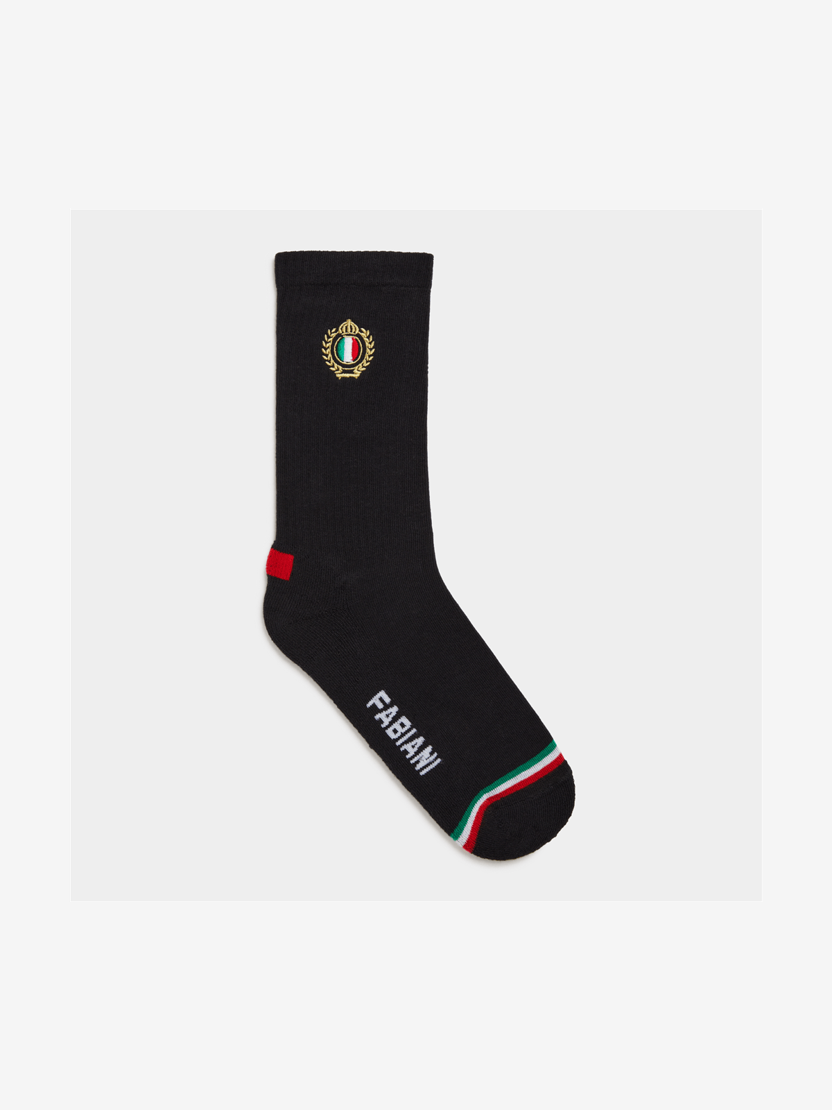 Fabiani Men's Embroidered Black Crest Shaft Socks | Bash