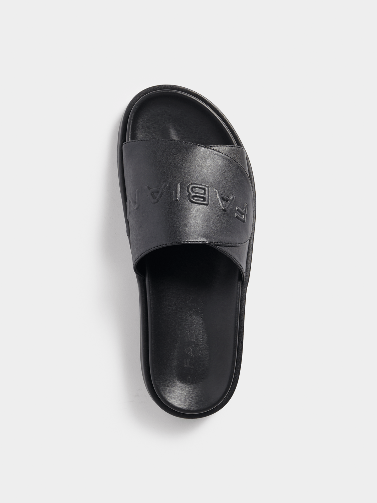 Fabiani Men's Black Tonal Logo Slides | Bash