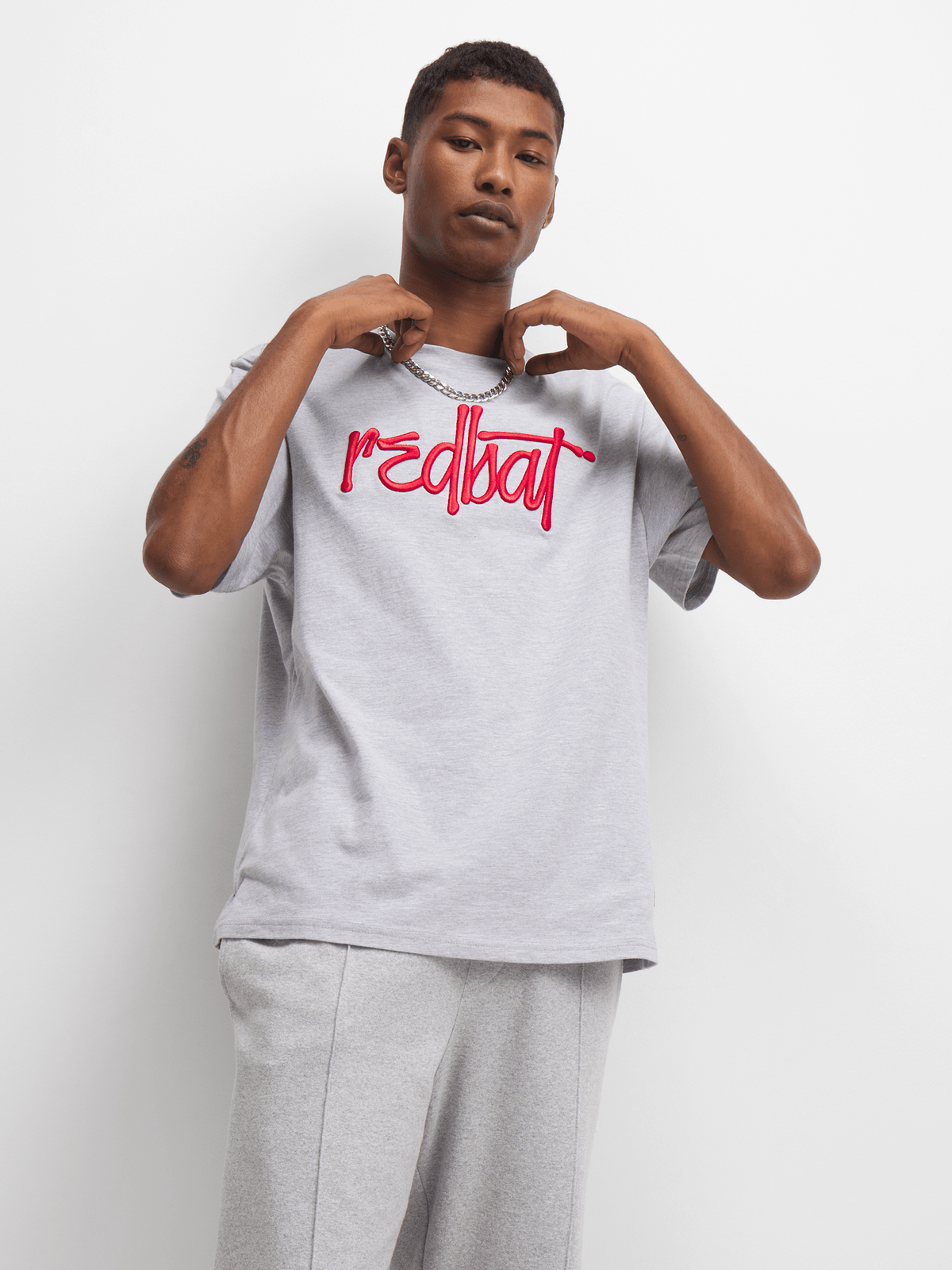 Redbat Men's Grey Melange Graphic T-Shirt | Bash
