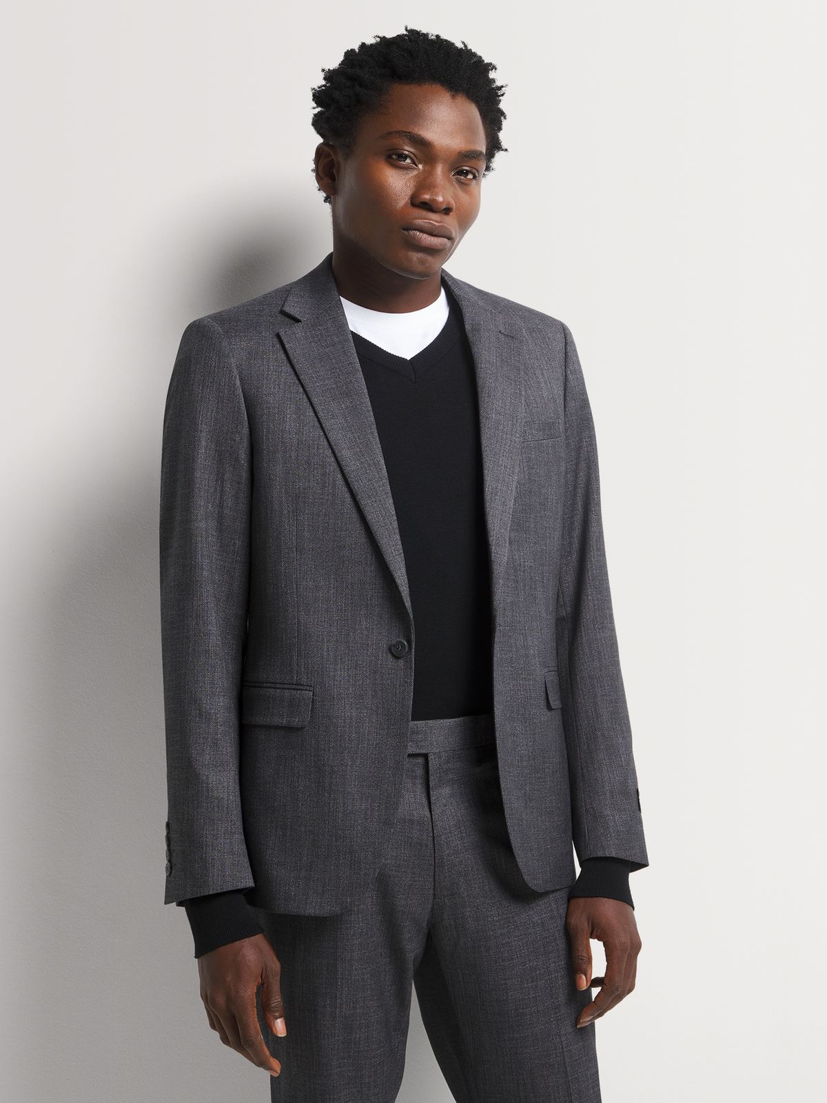 Men's Markham Skinny Textured Charcoal Grey Suit Jacket | Bash