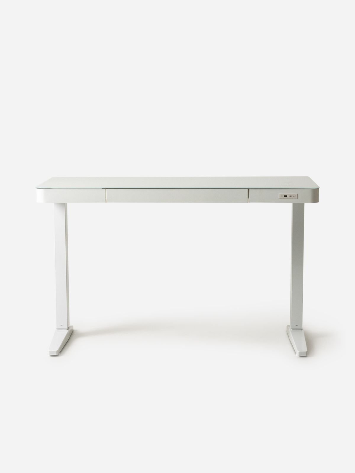 Chesrae Electric Office Desk With Charger White | Bash
