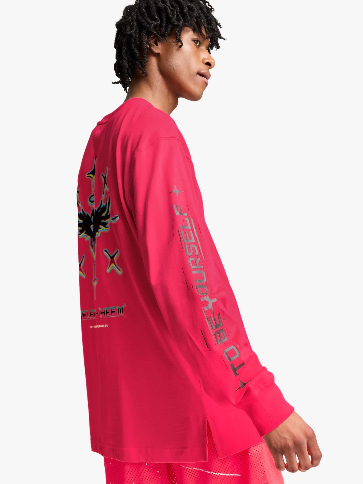 Puma Men's Melo 1Love Pink Long-Sleeve T-Shirt | Bash