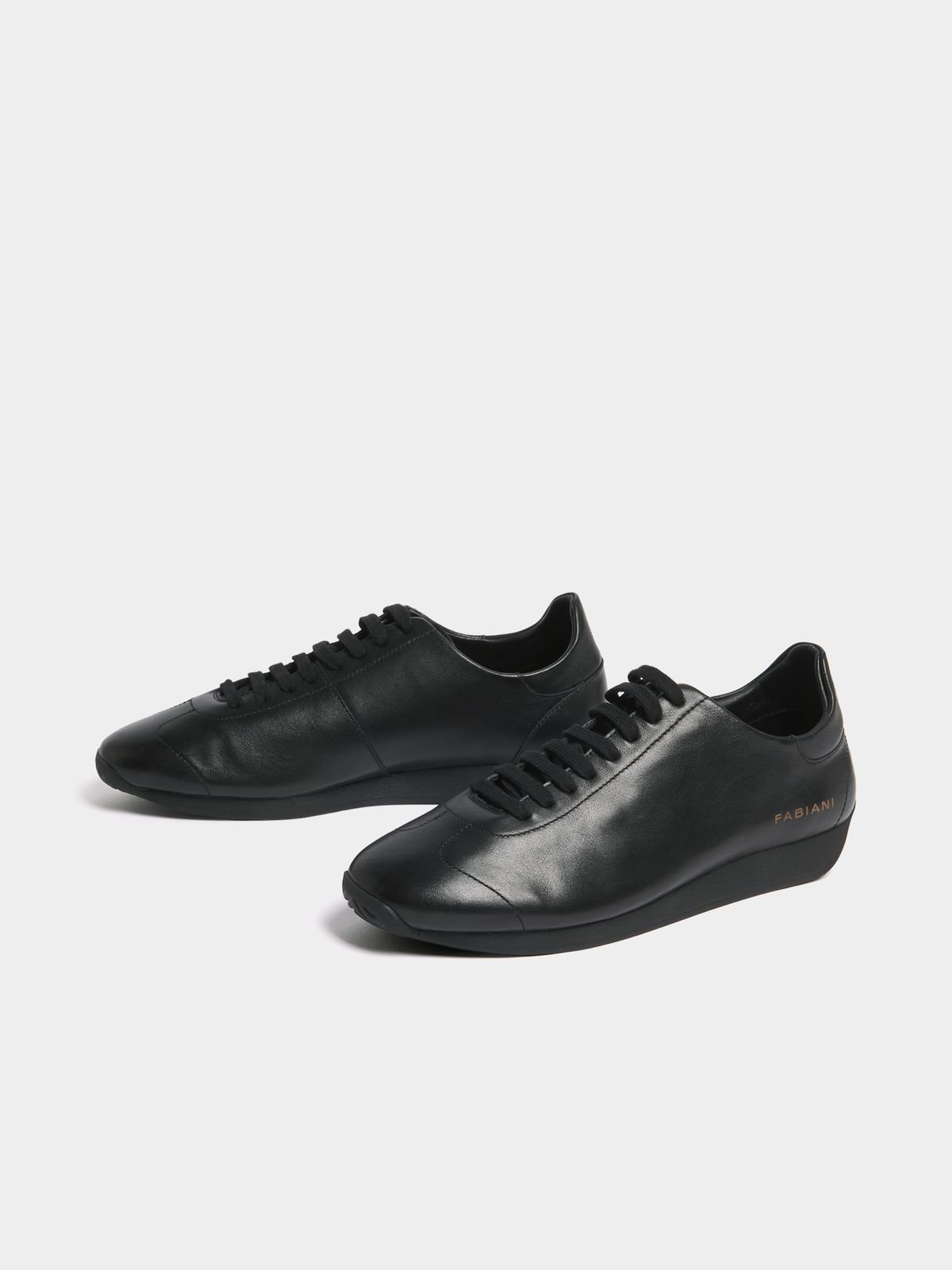Fabiani Men's Black Leather Covered Sole Classic Sneakers | Bash