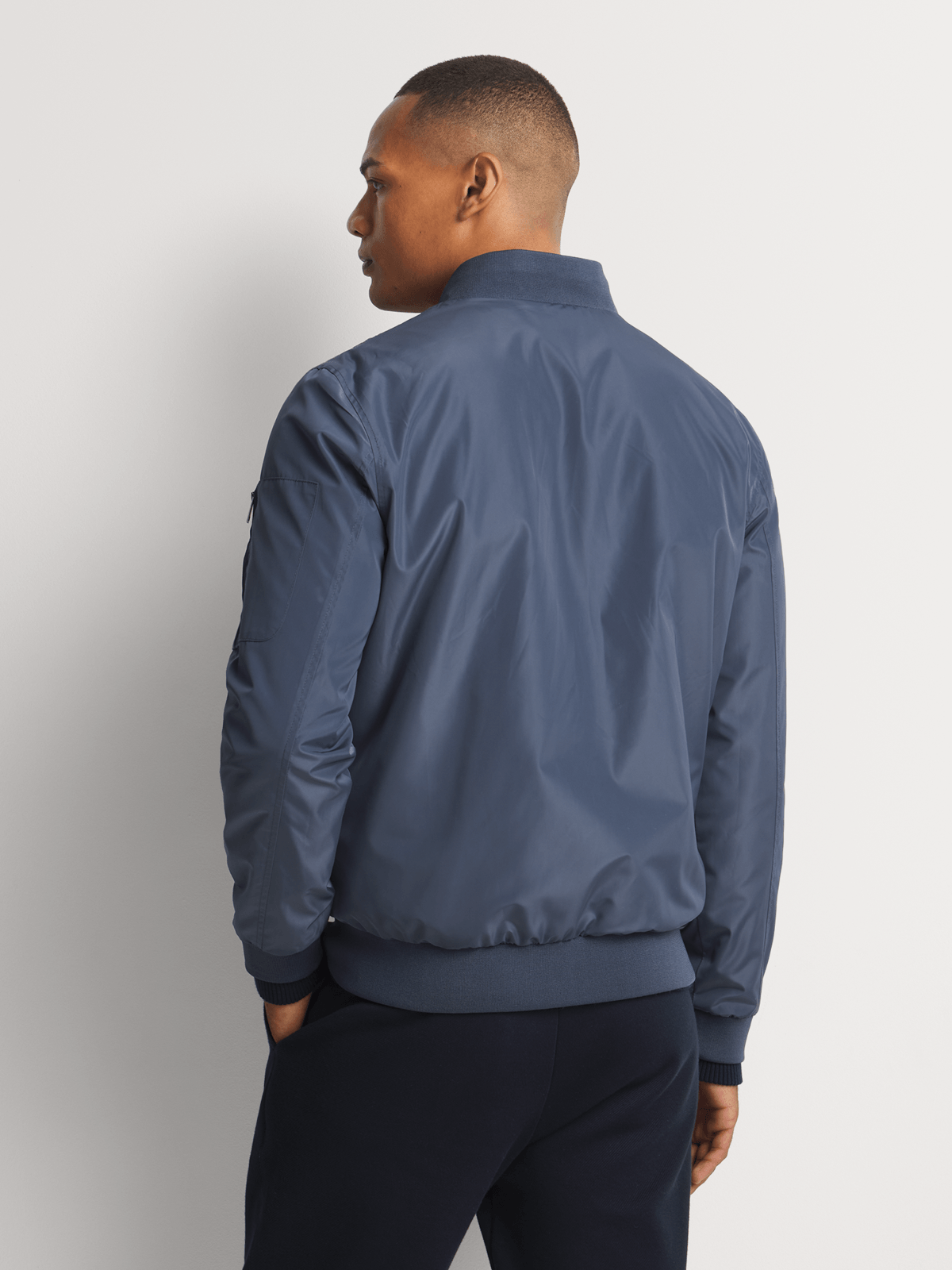Markham Men's Smart Reversible Nylon Bomber Stone/Blue Jacket | Bash