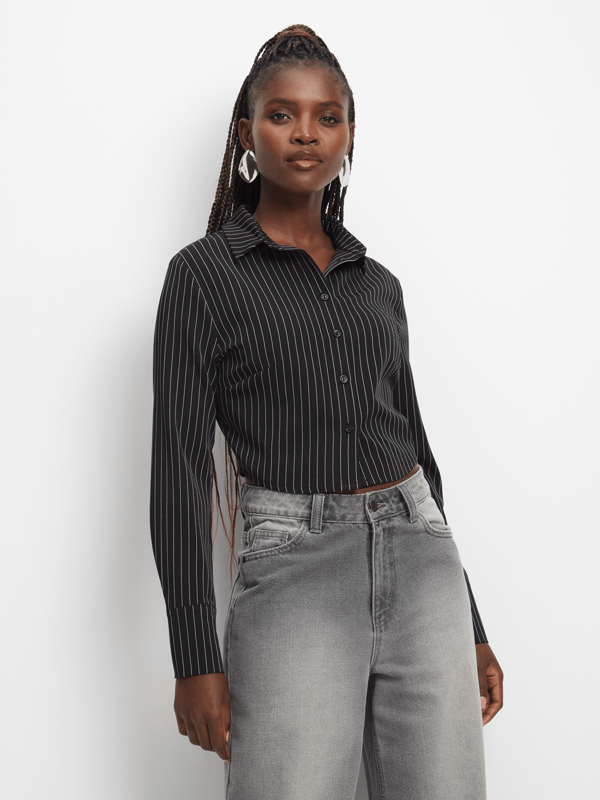 The FIX Women's Black & White Cropped Shirt | Bash