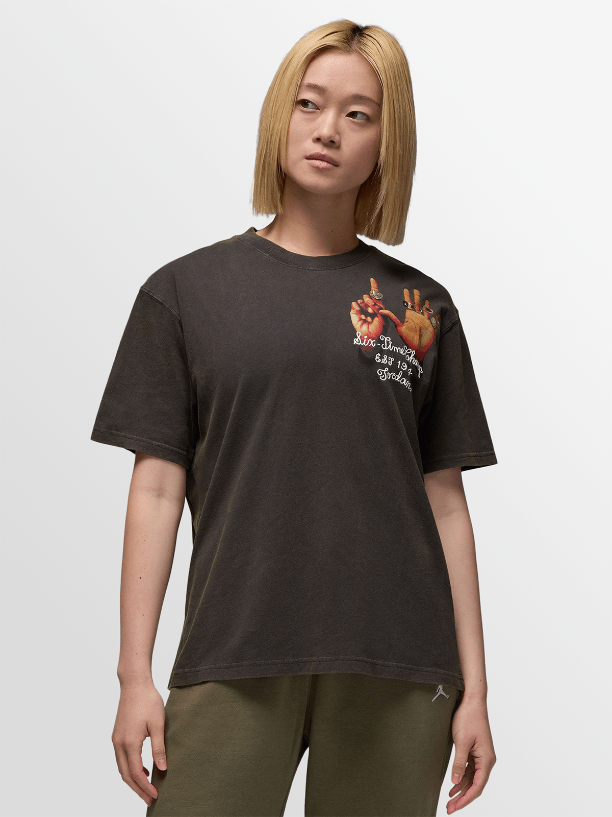 Jordan Women's 6 Ring Graphic Charcoal T-Shirt | Bash