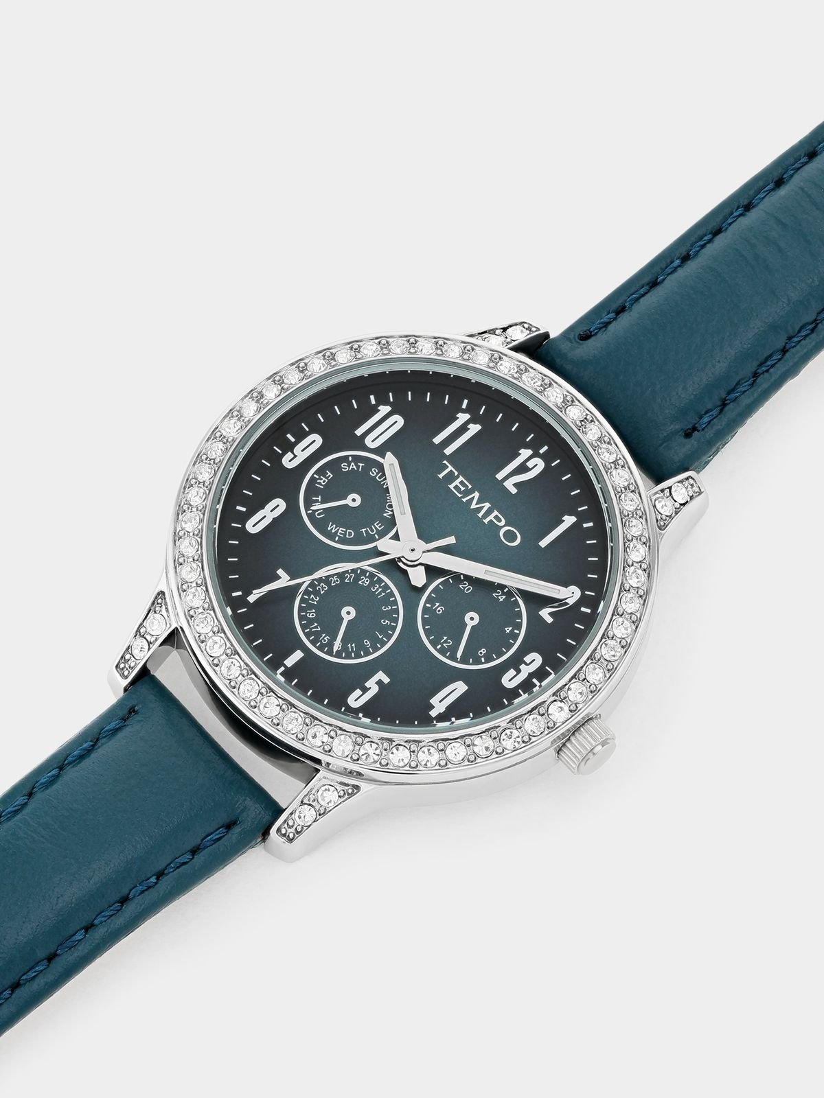 Tempo Silver Plated Turquoise Dial Turquoise Leather Watch | Bash