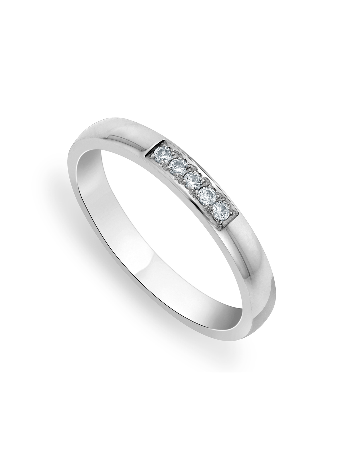 Sterling Silver Cubic Zirconia Channel Men’s Skinny Ring | Bash