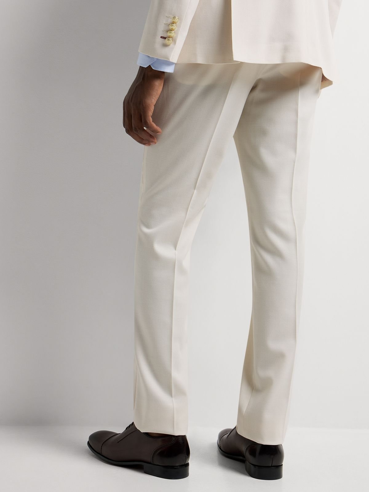 Fabiani Men's Natural Cream Suit Trouser | Bash