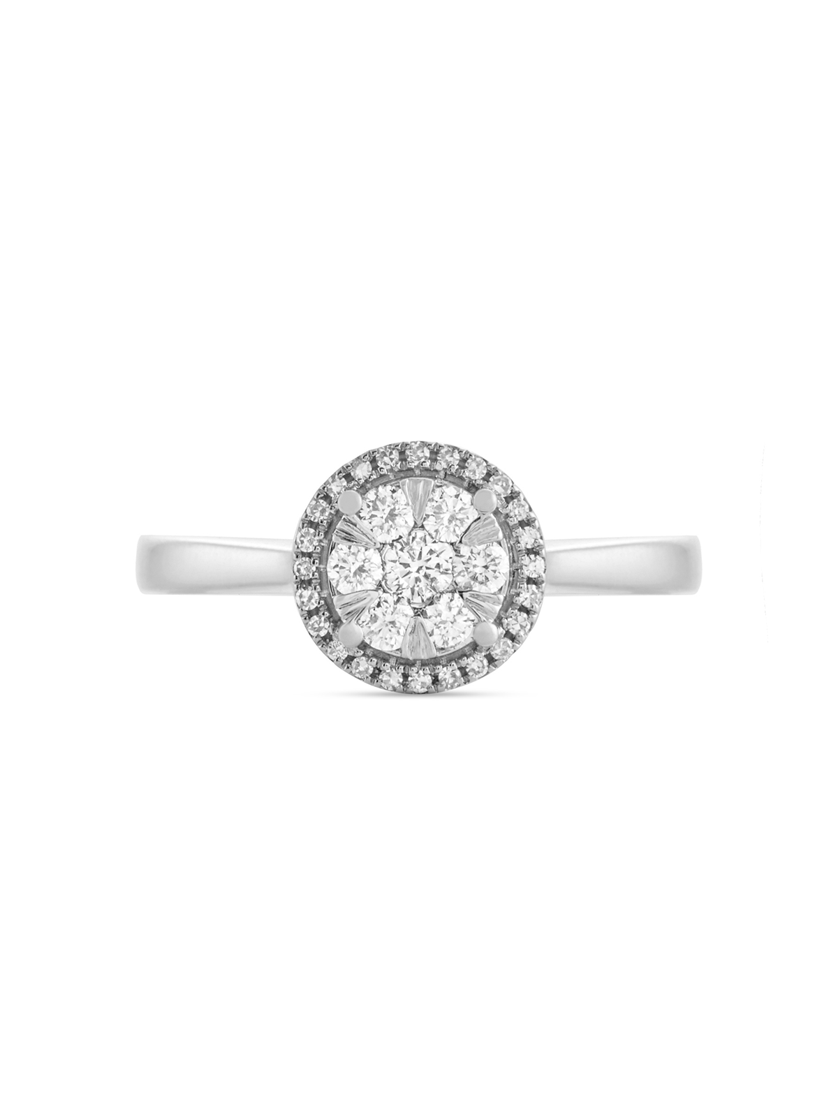 9ct Gold & Diamond Angel Halo Ring | Bash