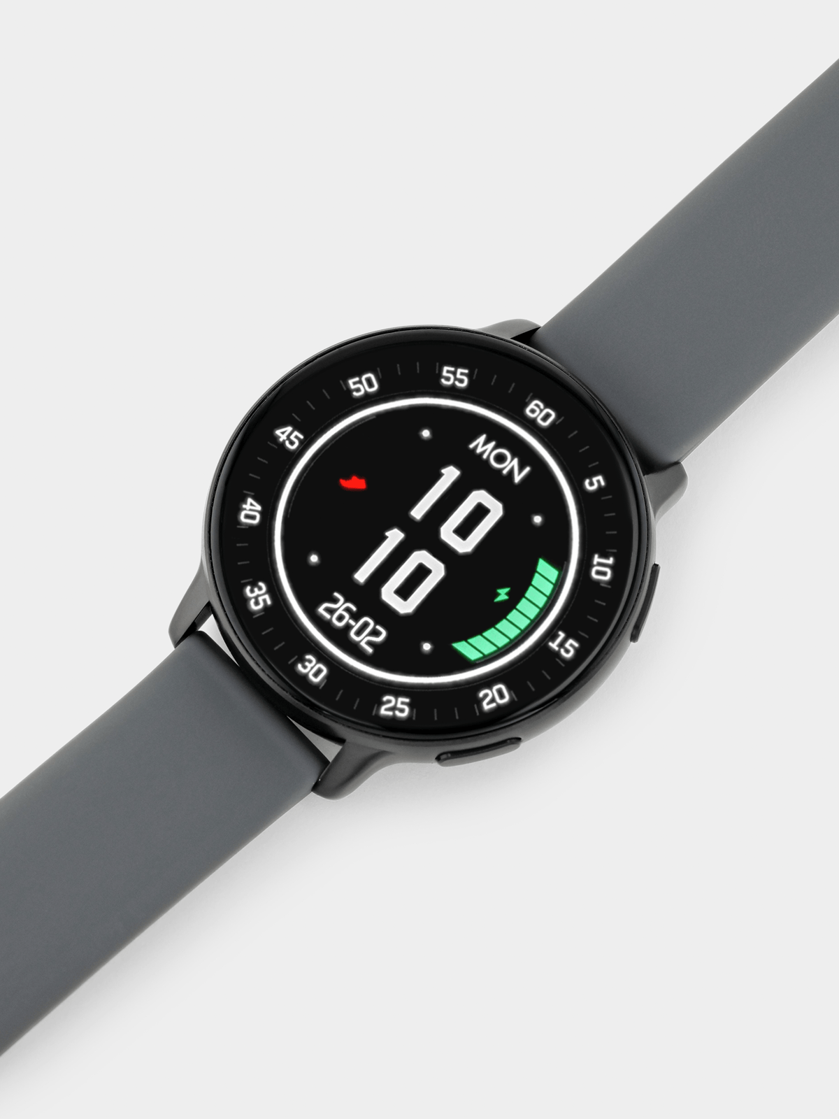 Tempo Pulse 9.0 Black Plated Round Charcoal Silicone Smart Watch | Bash
