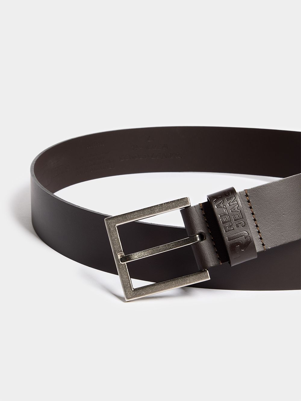 Relay Jeans Men's Bonded Leather Brown Buckle Belt | Bash