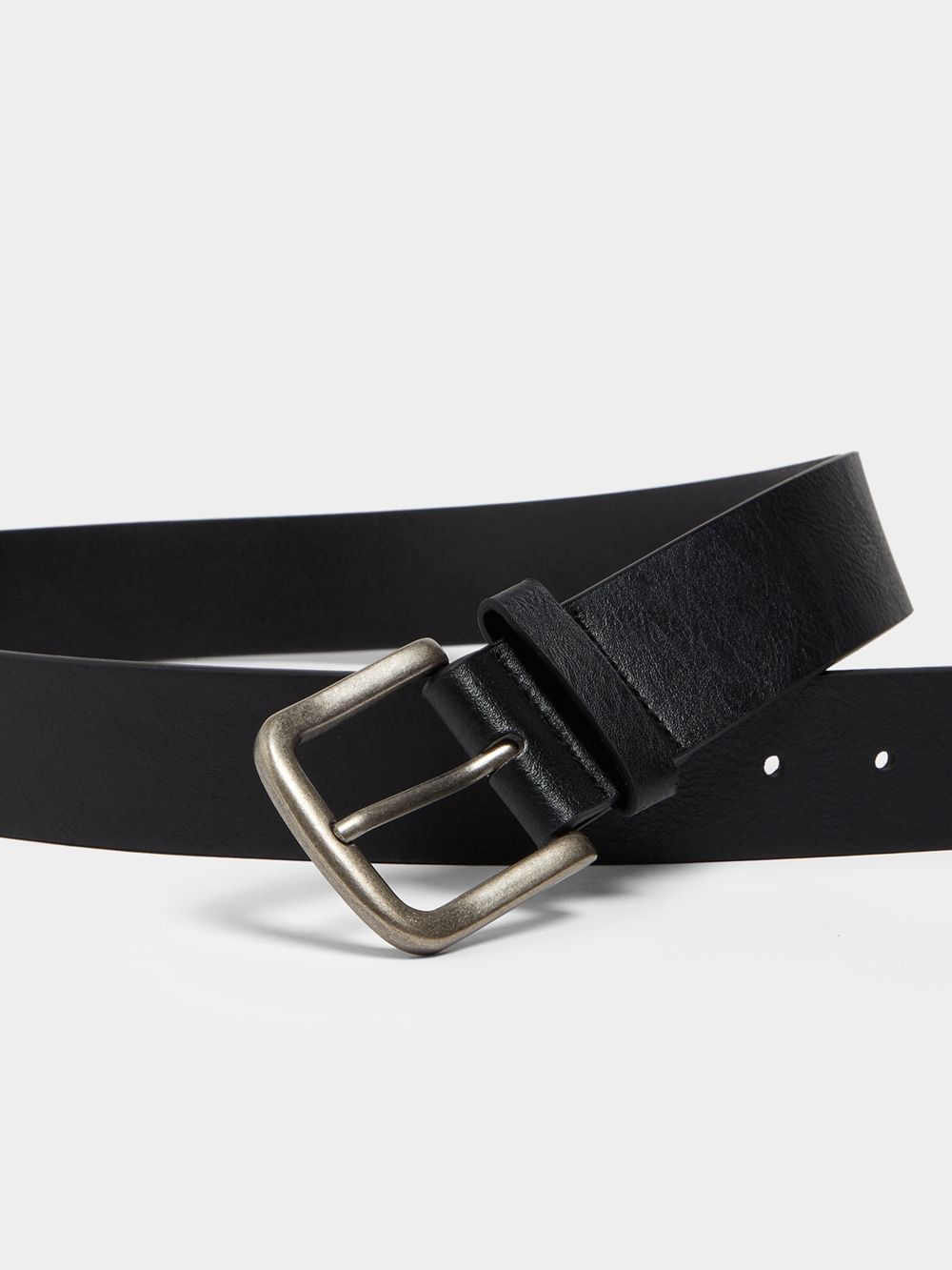 Markham Men's PU Casual Black Buckle Belt | Bash
