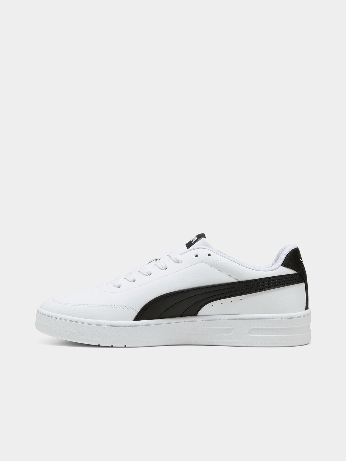 Mens Puma Court Classic Clean White/Black Sneaker | Bash