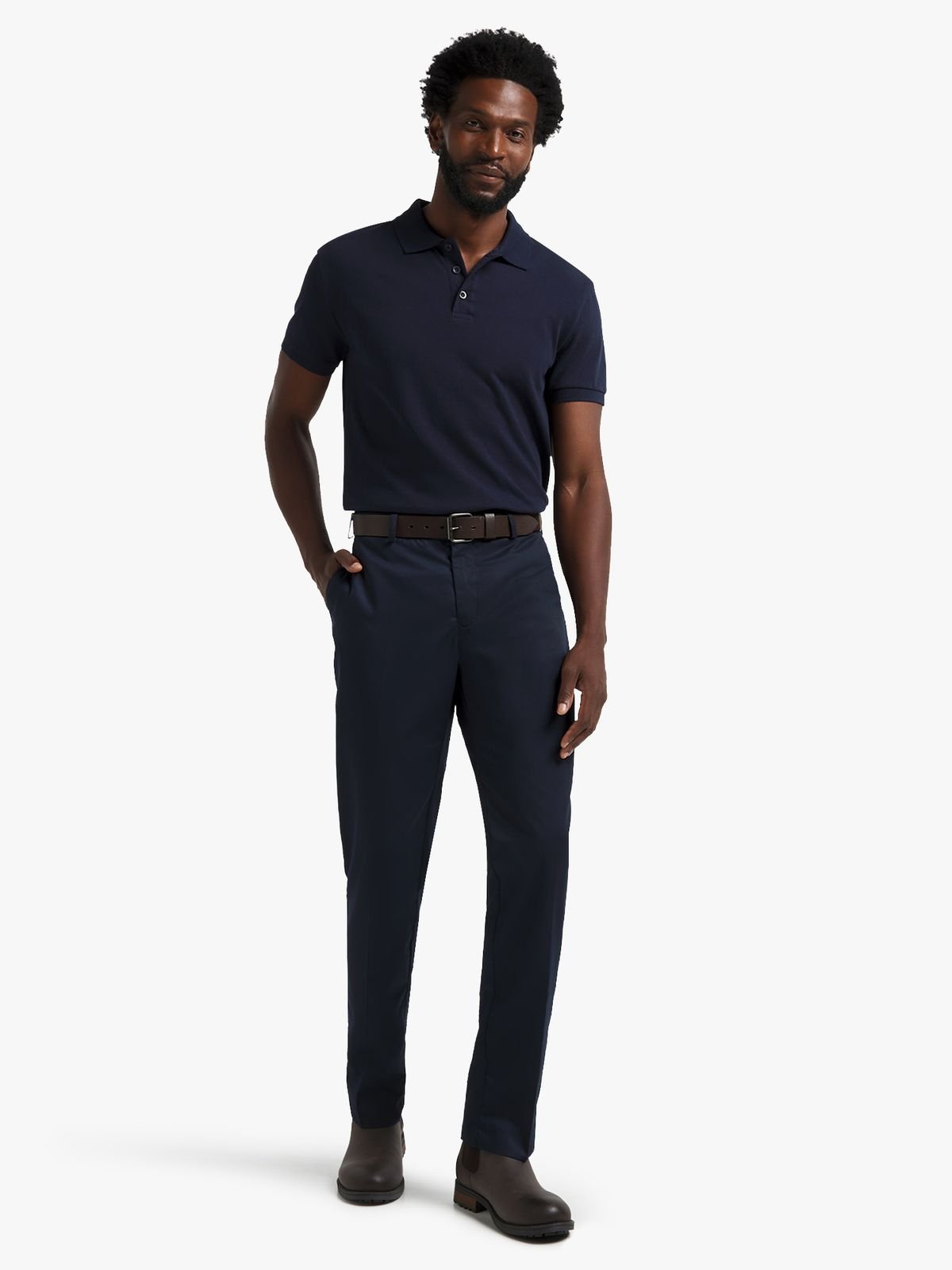 Jet Men's Navy Golfer Basic Golf Knit Outerwear | Bash