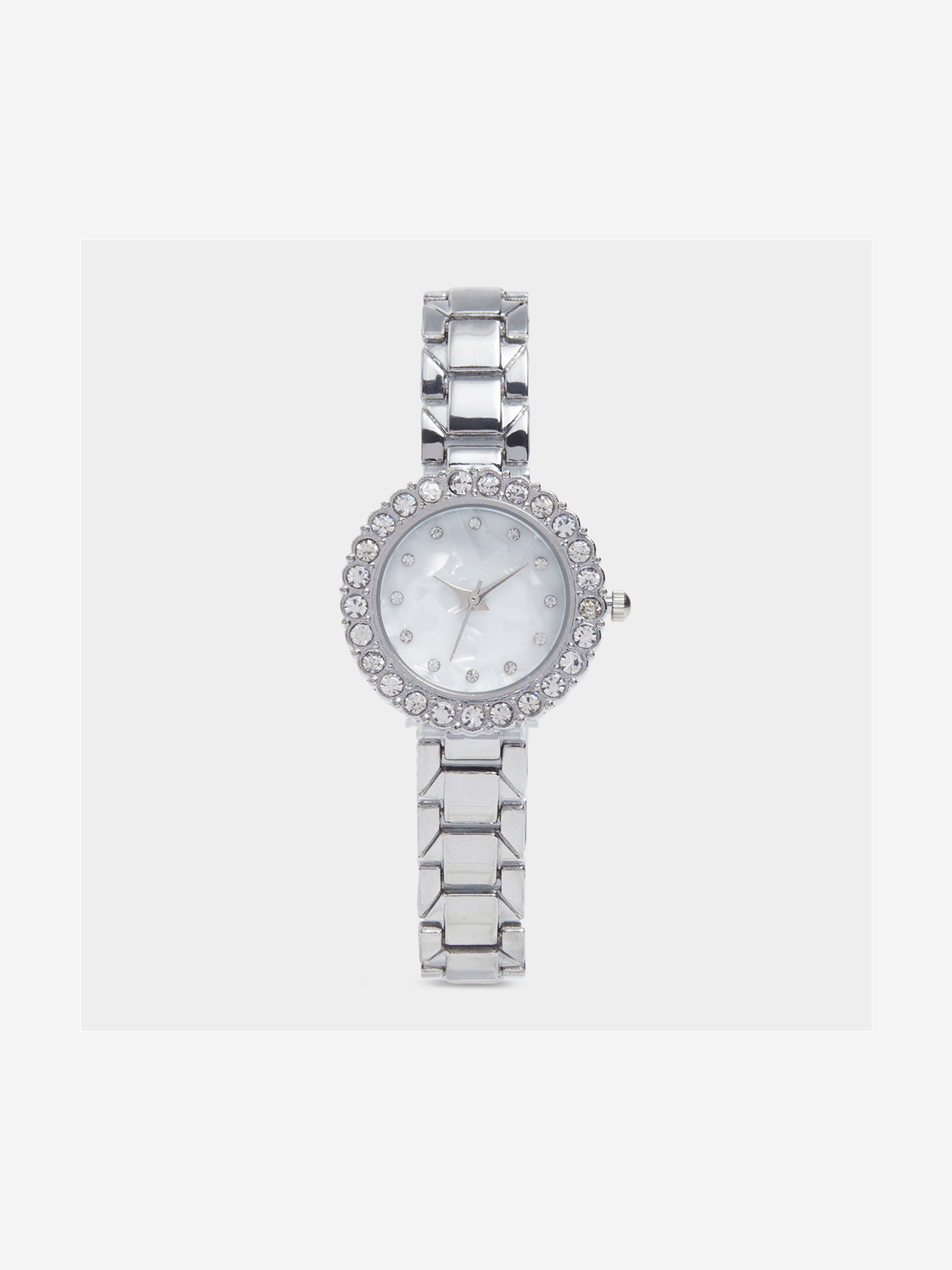 The FIX Women's Silver Round Diamante Watch | Bash