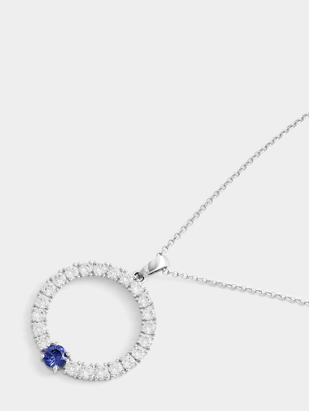 Cheté Sterling Silver Tanzanite Blue Cubic Zirconia Circle Pendant | Bash