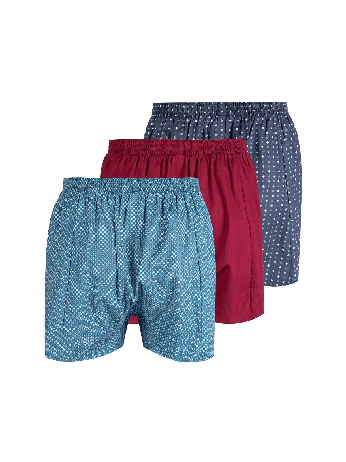Markham Men's 3 Pack Gingham and Stripe Black Woven Boxer | Bash