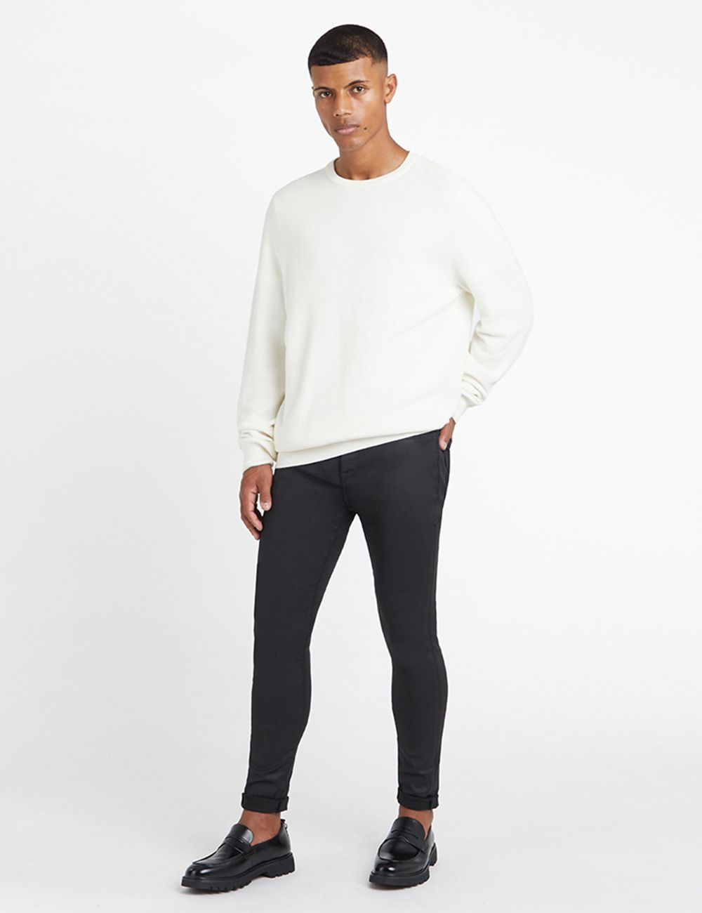 Relay Jeans Men's Super Skinny Black Coated Denim | Bash