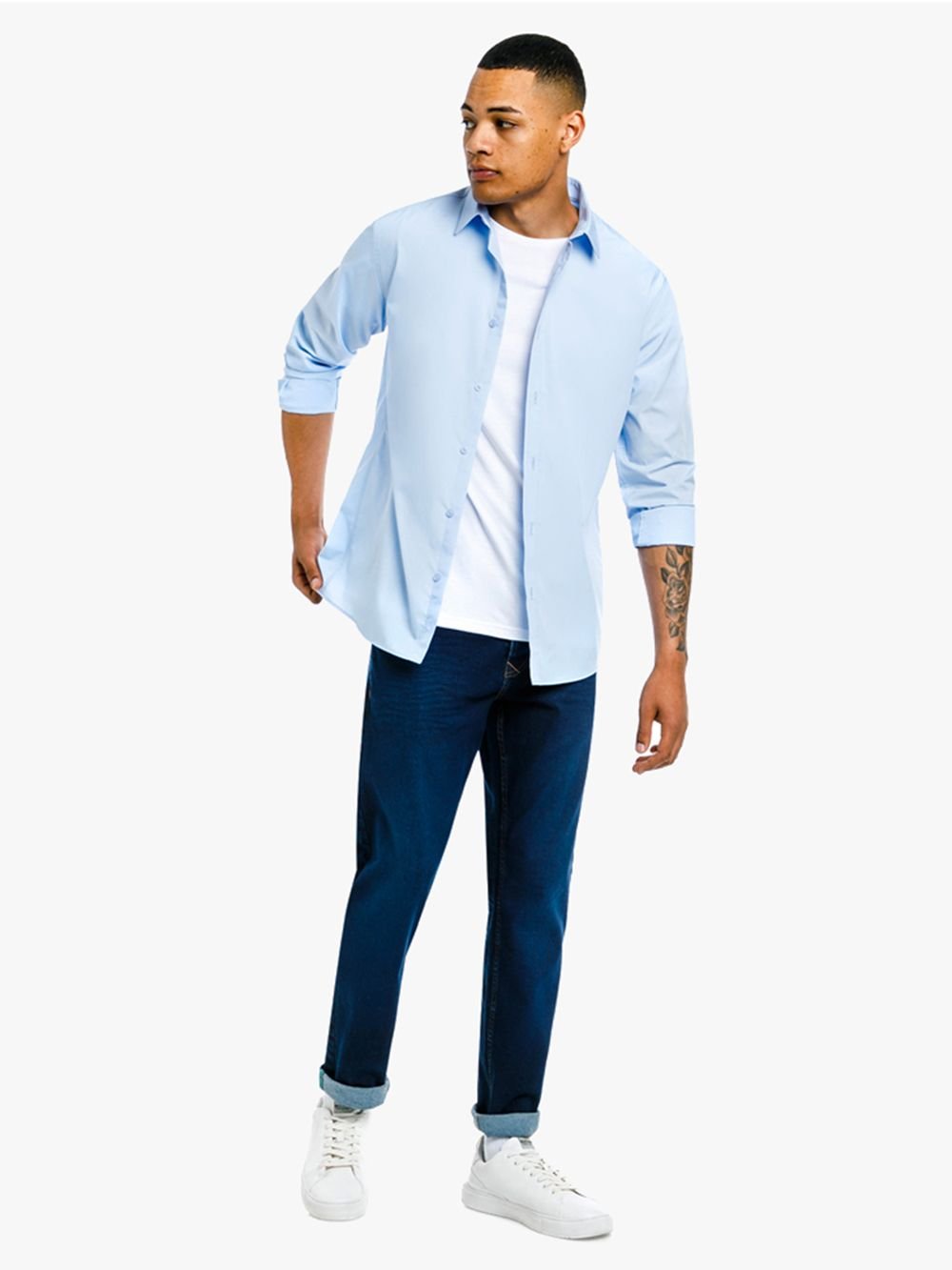 Markham Men's Smart Slim Fit Blue Shirt | Bash