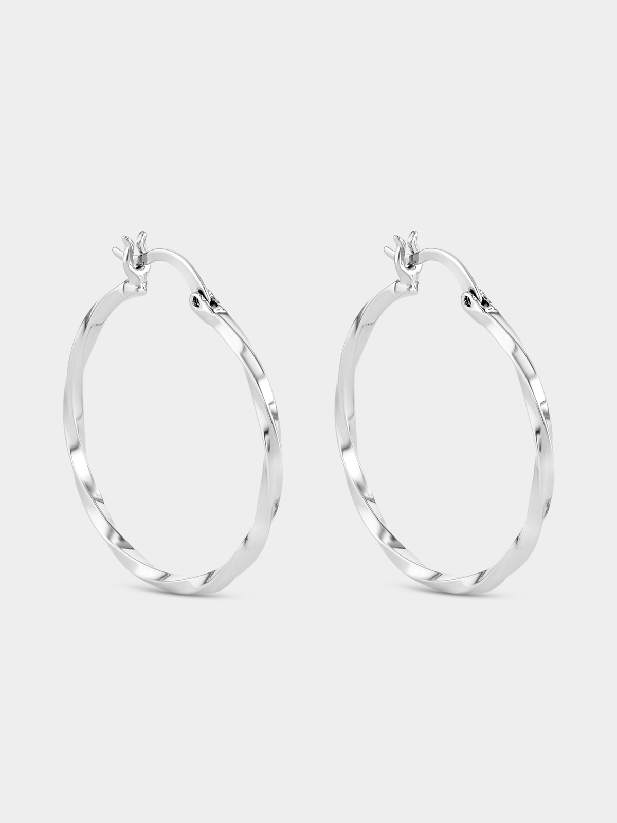 Sterling Silver Twisted Hoop Earrings | Bash