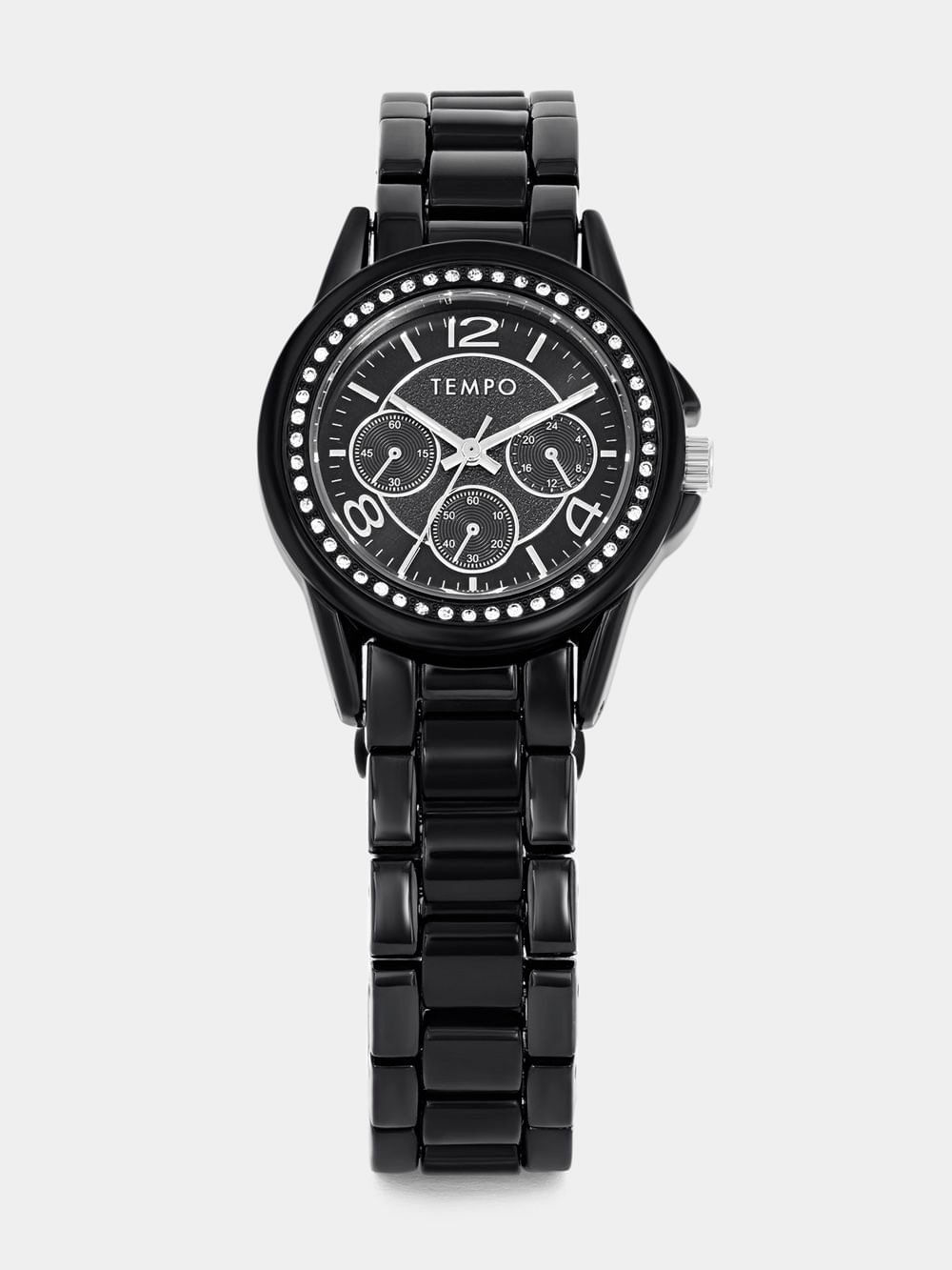 Tempo Black Plated Black Multi Dial Bracelet Watch | Bash