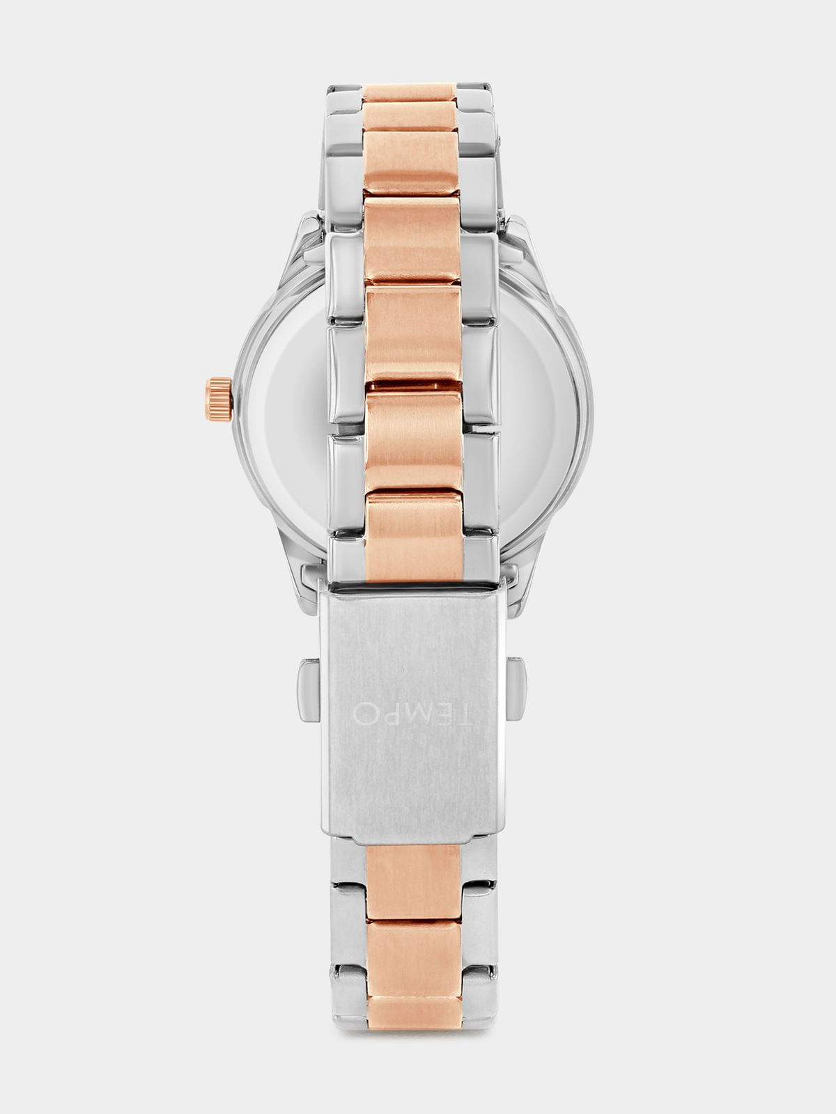Tempo Rose Plated Silver Toned Dial Two-Tone Bracelet Watch | Bash